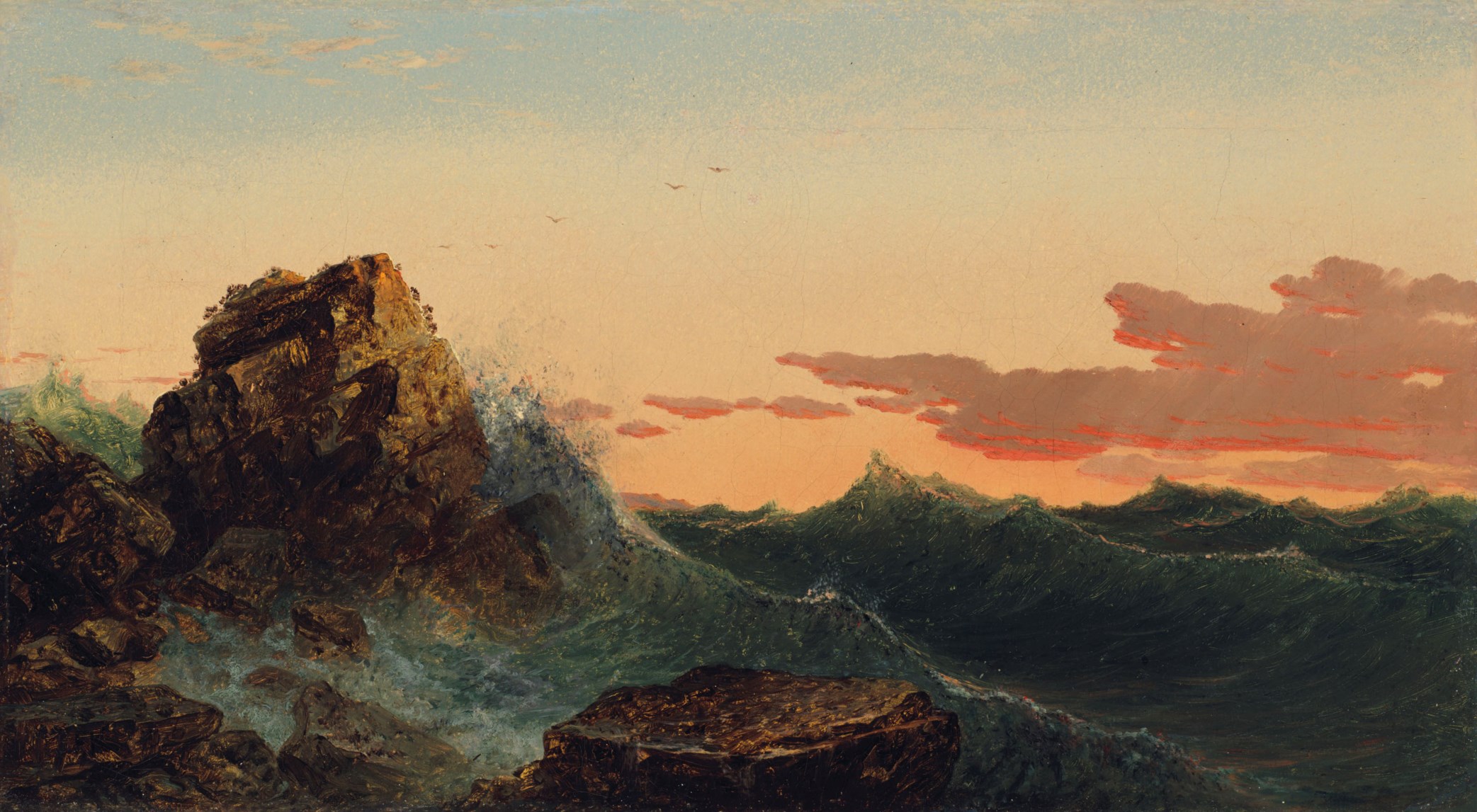 John Frederick Kensett (1816-1872), Coastal Waves at Sunset | Christie's