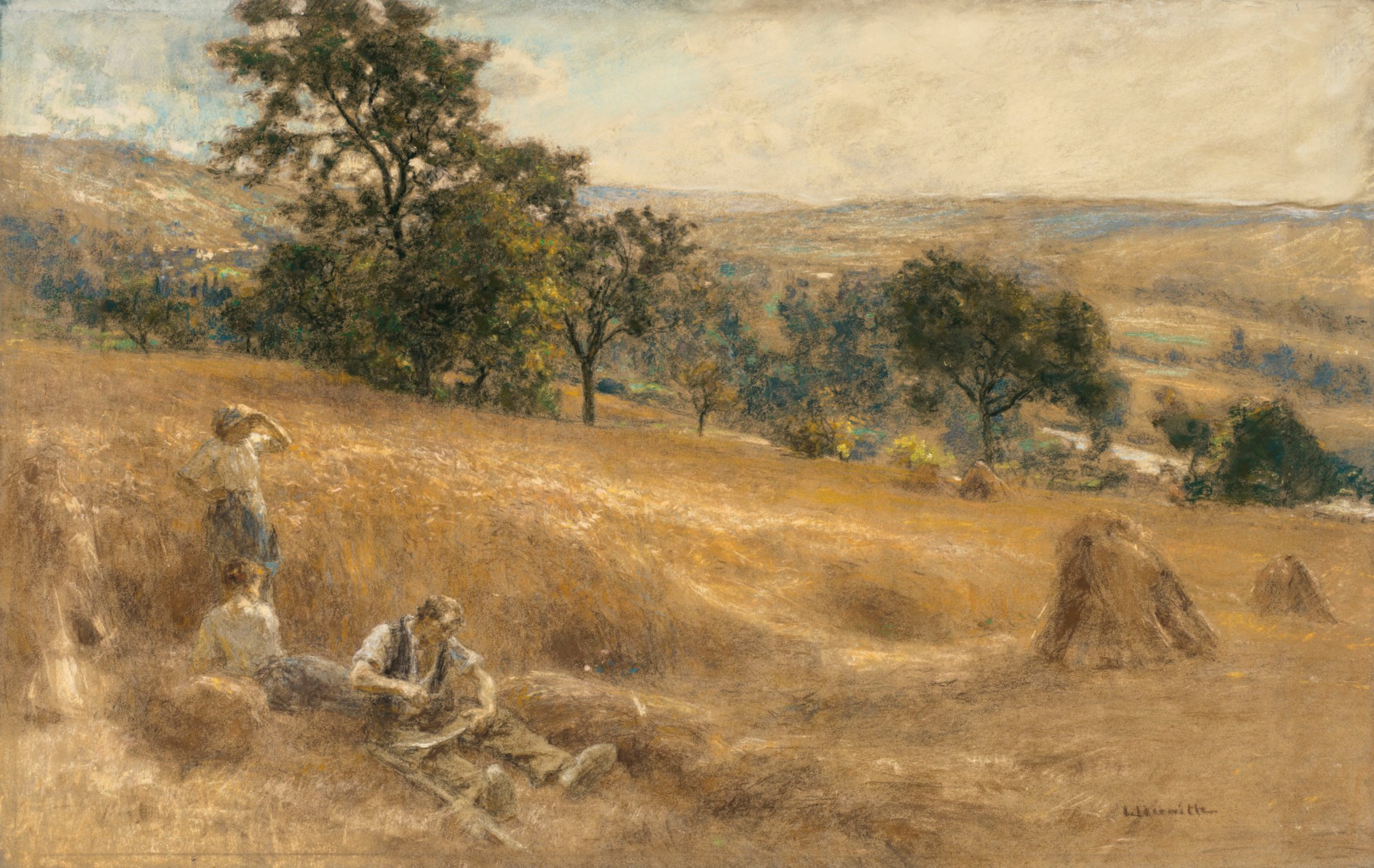 Léon Augustin Lhermitte (French, 1844-1925), Moisson sur le coteau ...