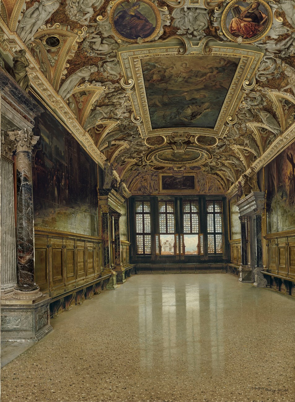 Josef Theodor Hansen (Danish, 1848-1912), The Sala delle Quattro Porte ...