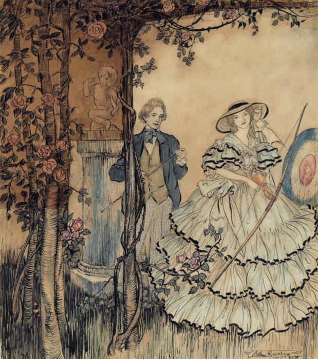 RACKHAM, Arthur (1867-1939). Archery, original watercolor and pen and ...