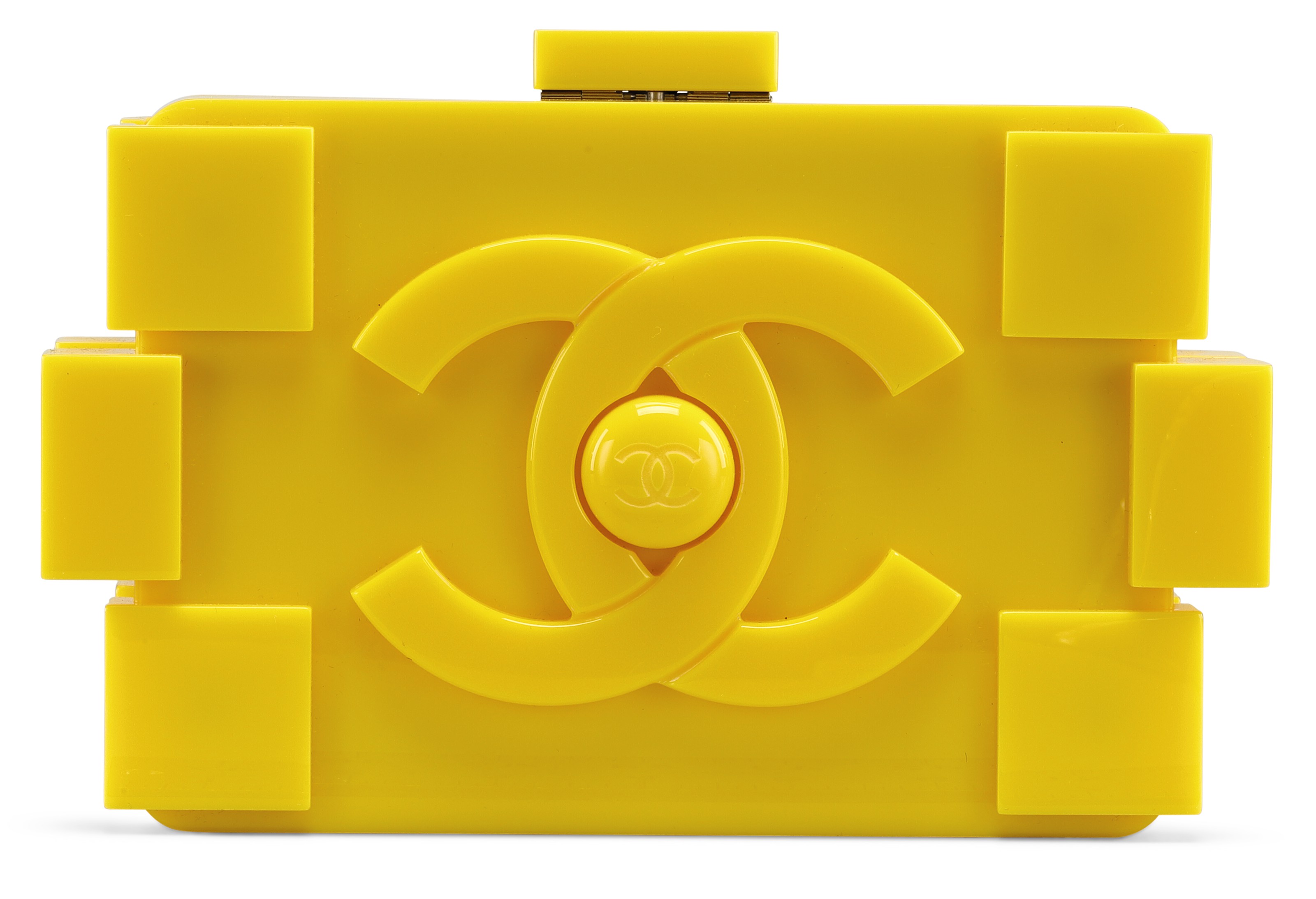 A YELLOW LUCITE LEGO CLUTCH WITH SILVER HARDWARE, CHANEL, 2012 | Christie’s