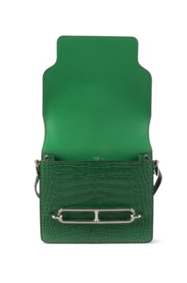 A LIMITED EDITION MATTE CACTUS ALLIGATOR & OMBRÉ LIZARD SAC ROULIS 18 ...