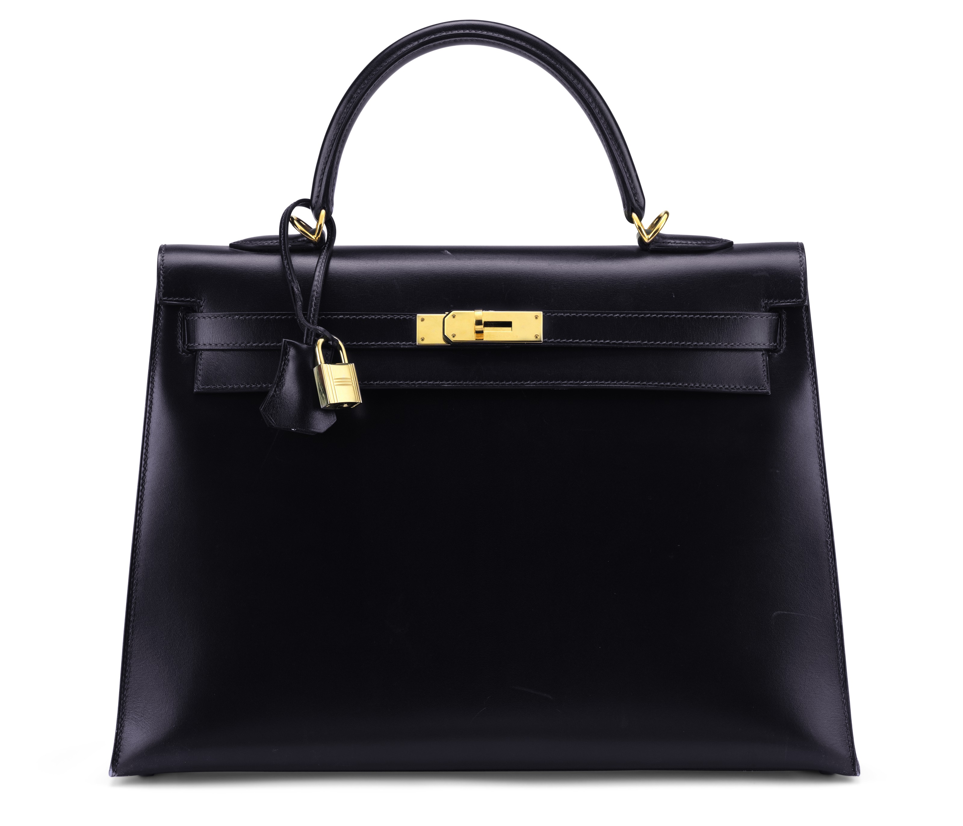 AN INDIGO CALF BOX LEATHER SELLIER KELLY 35 WITH GOLD HARDWARE, HERMÈS ...