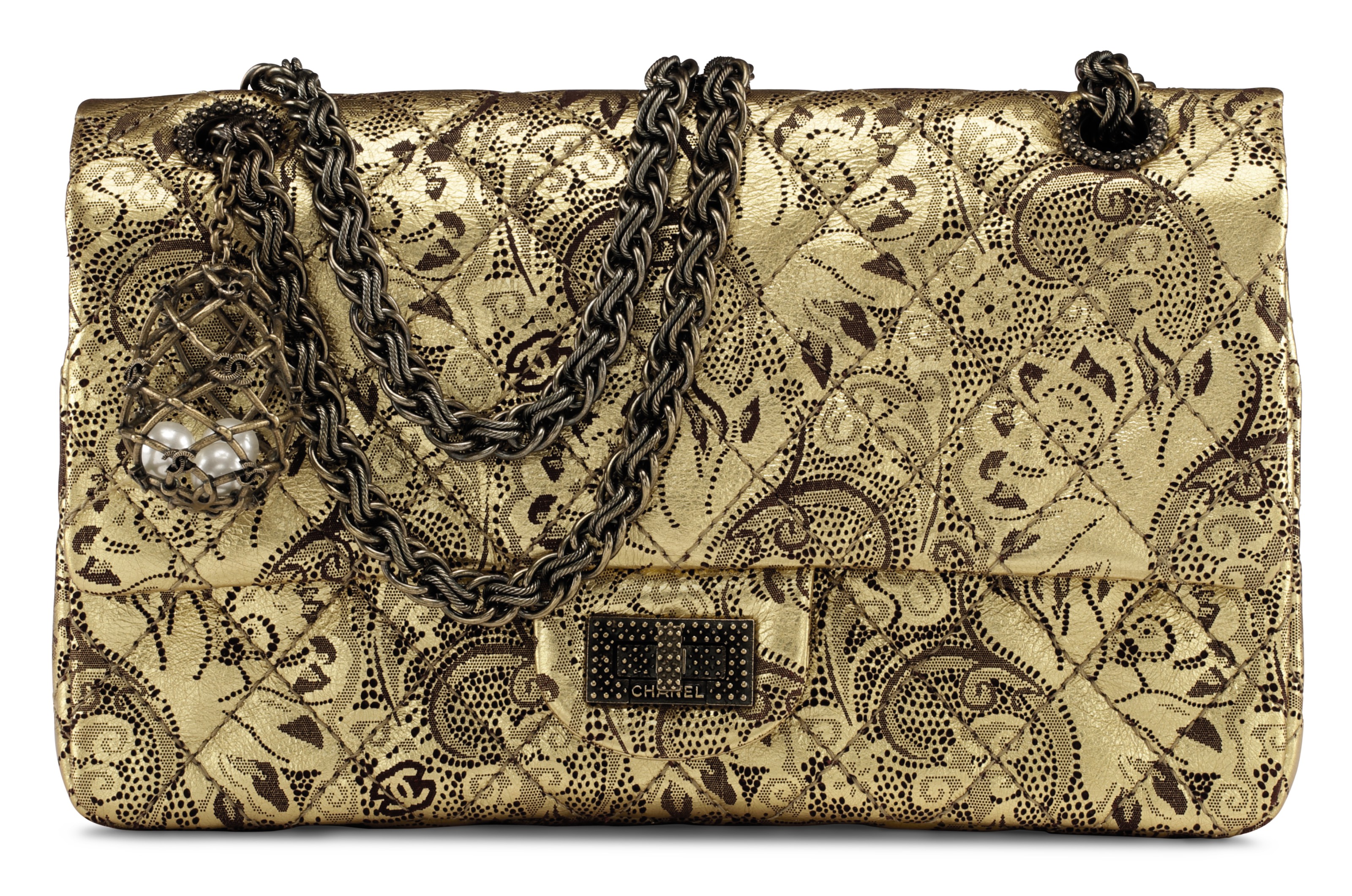 A MÉTIERS D'ART PARIS-MOSCOU GOLD PAISLEY CANVAS FABERGÉ EGG MEDIUM ...