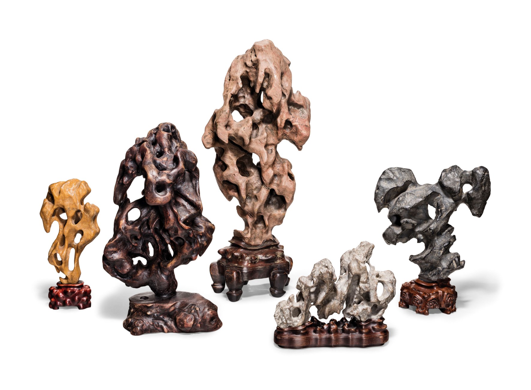 A GROUP OF FIVE CHINESE SCHOLAR'S ROCKS | Christie's