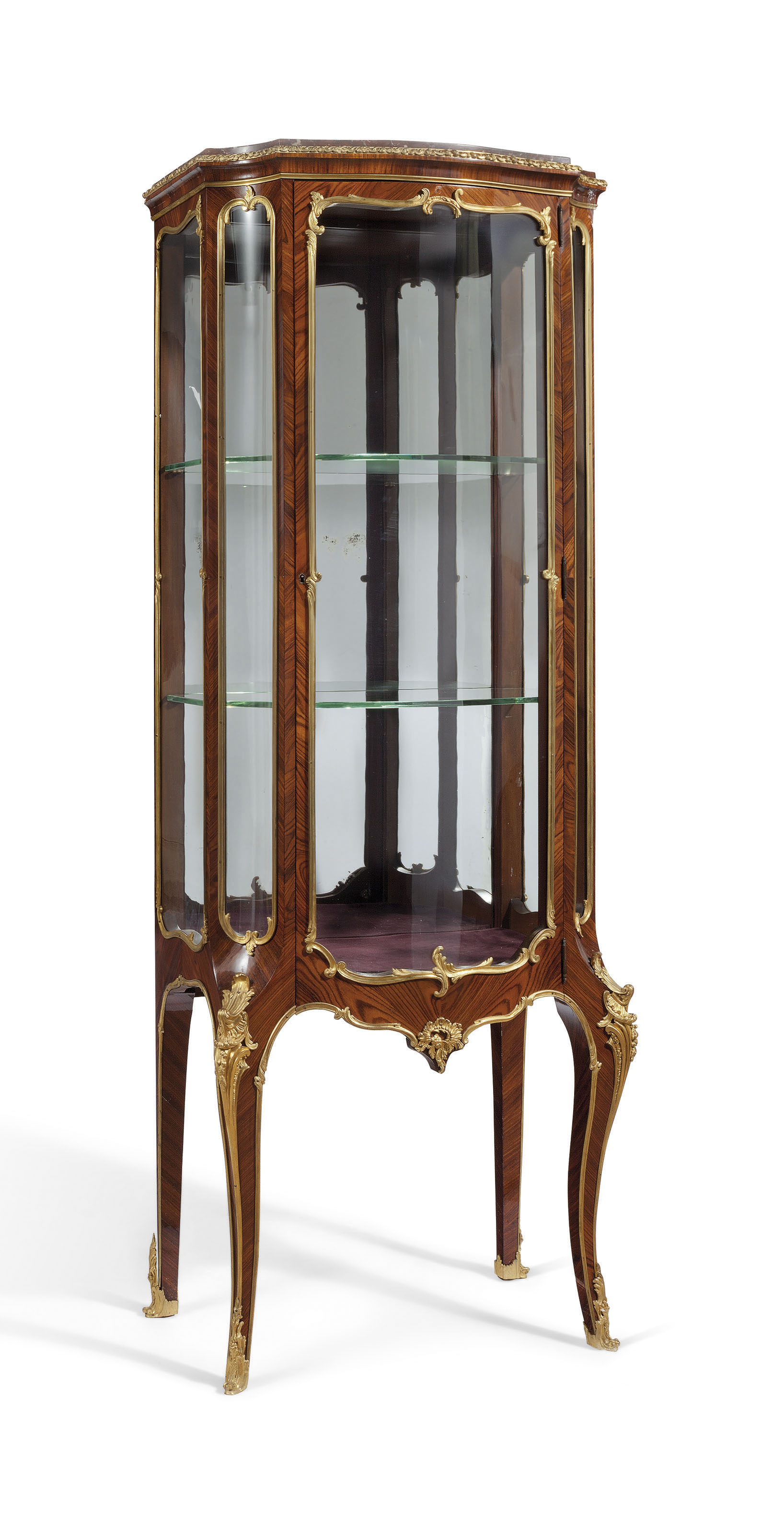 A FRENCH ORMOLU-MOUNTED KINGWOOD VITRINE