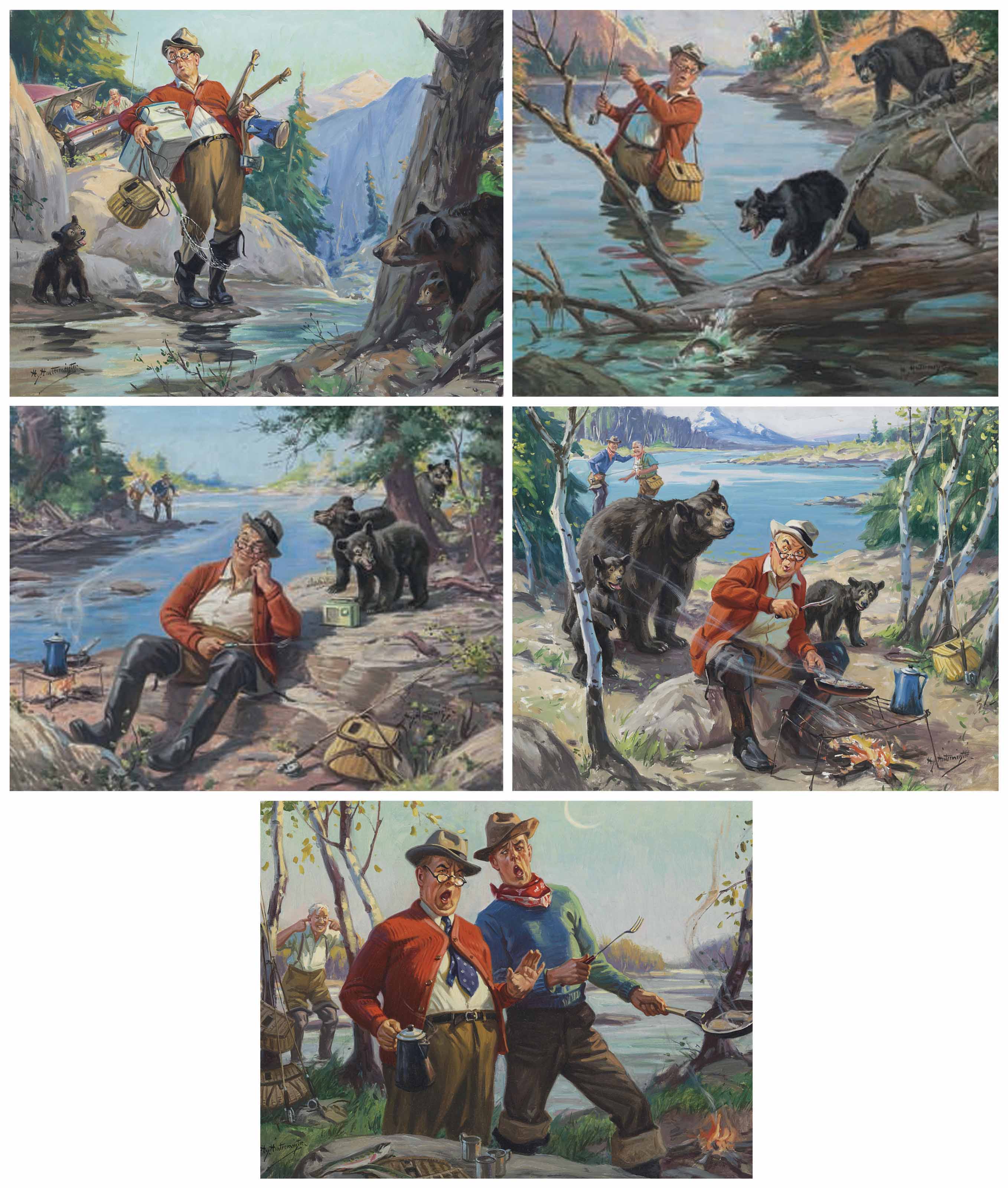 Hy Hintermeister (1897-1972), Fishermen: A Group of Five Works | Christie’s