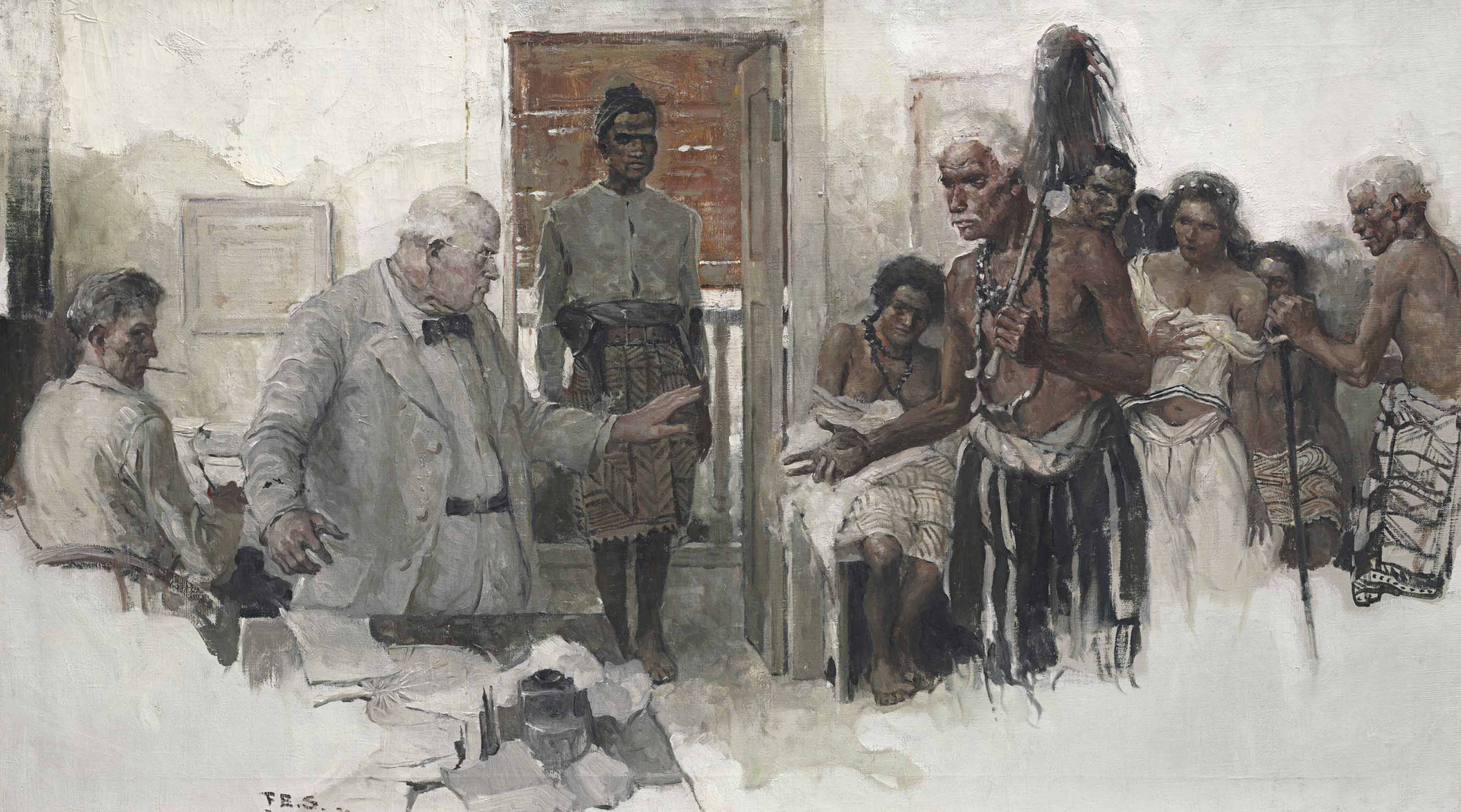 Frank Earle Schoonover (1877-1972), "He Turned on Them and Told Them to ...