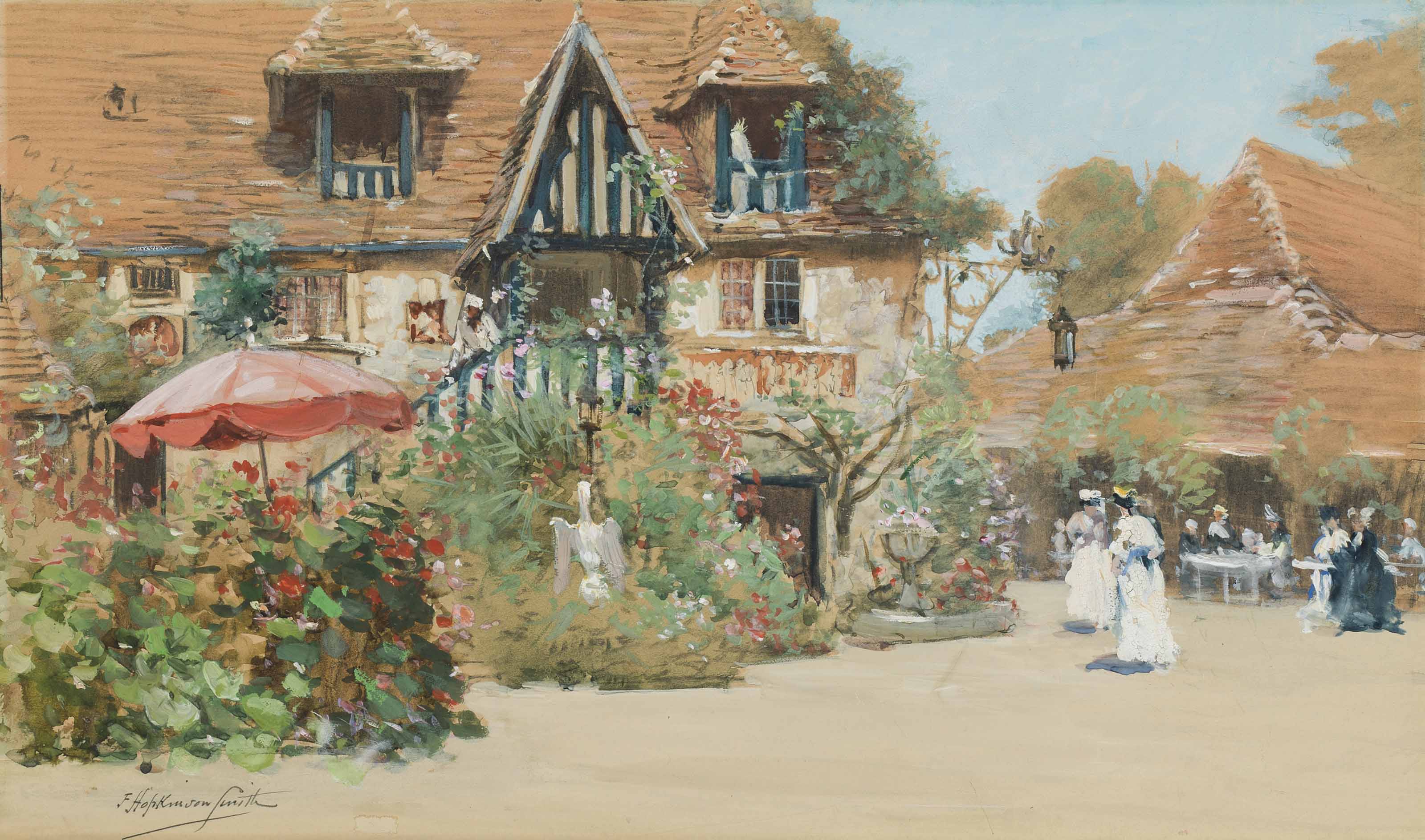 Francis Hopkinson Smith (1838-1915), Garden at the Inn | Christie’s