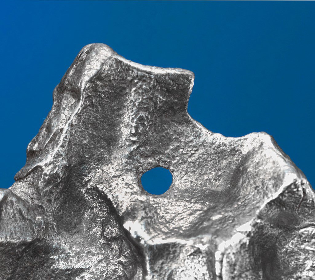 SIKHOTE ALIN METEORITE WITH NATURALLY FORMED HOLE, Iron, coarsest ...