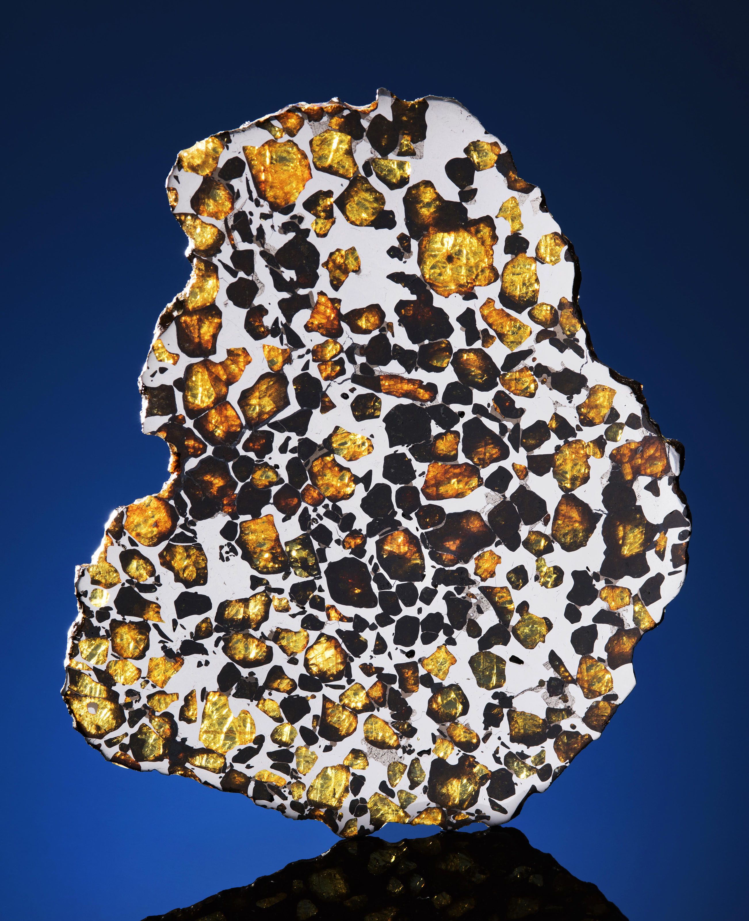 COMPLETE SLIDE OF IMILAC METEORITE — EXTRATERRESTRIAL PERIDOT, Stony ...