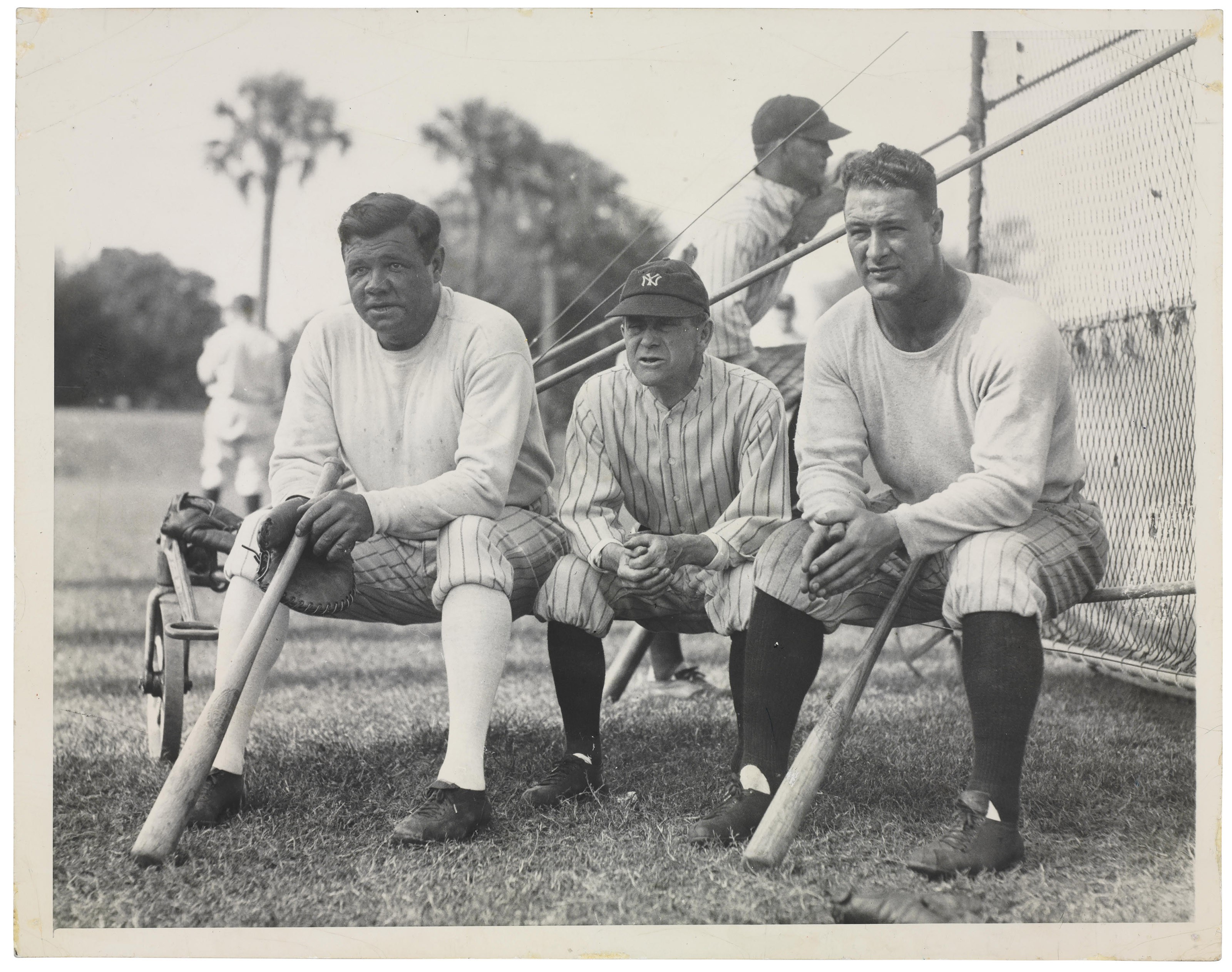 BABE RUTH, MILLER HUGGINS & LOU GEHRIG PHOTOGRAPH, | Christie’s