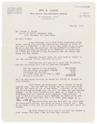 BILL LANGE AUTOGRAPH COLLECTION, | Christie’s