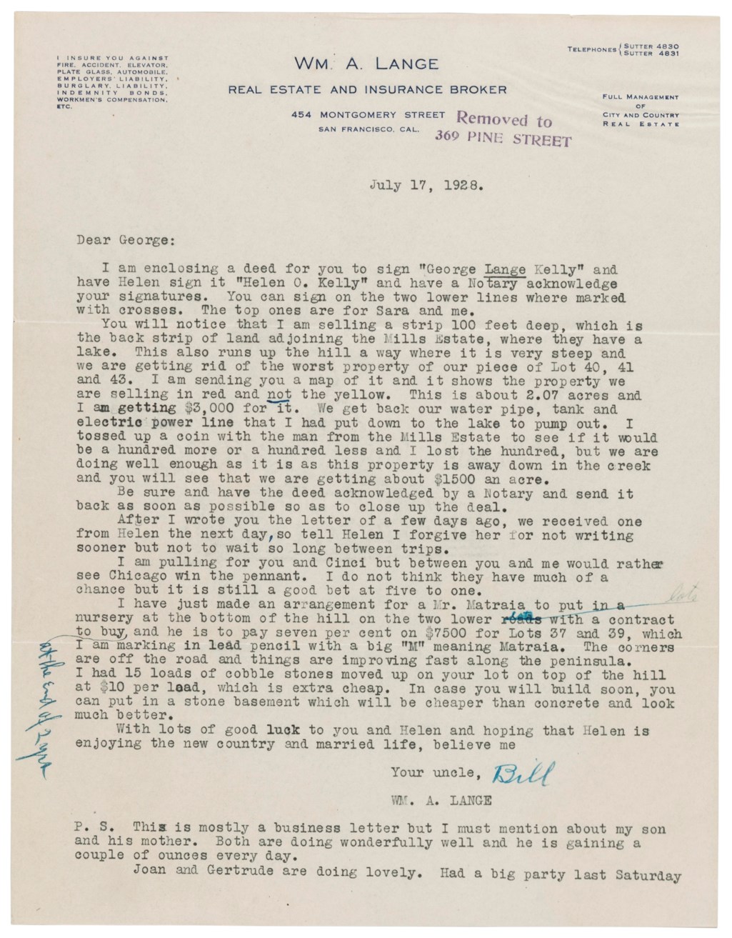 BILL LANGE AUTOGRAPH COLLECTION, | Christie’s