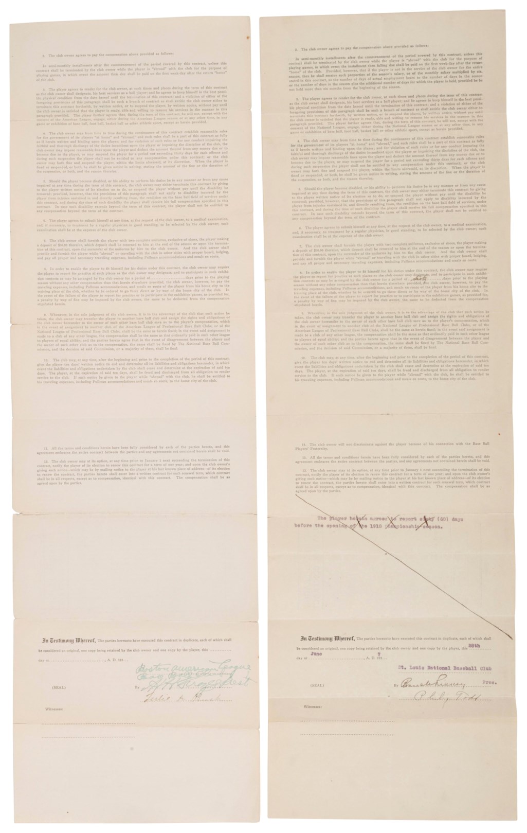 BASEBALL CONTRACTS COLLECTION, | Christie’s
