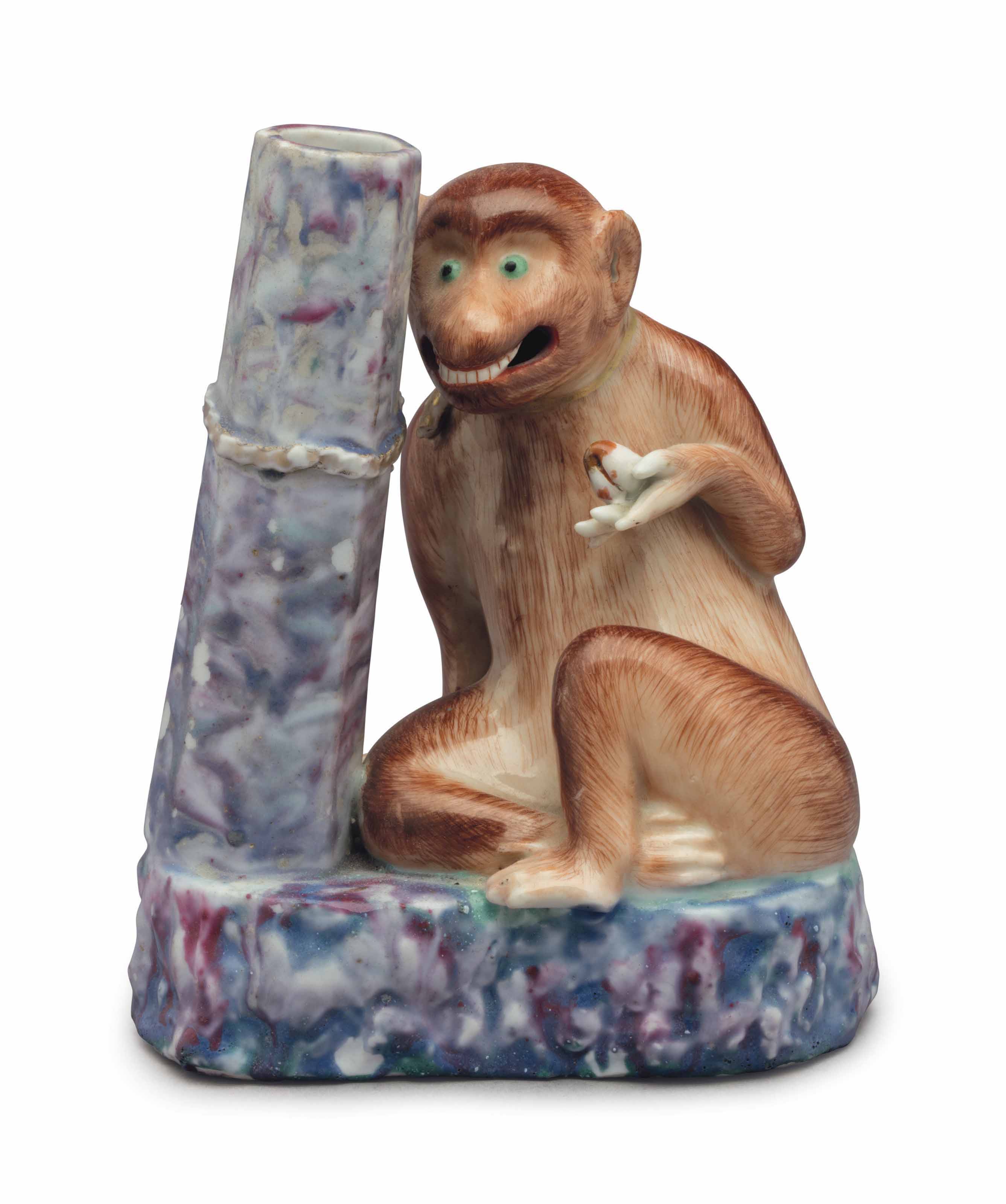 A CHINESE EXPORT FAMILLE ROSE MONKEY VASE