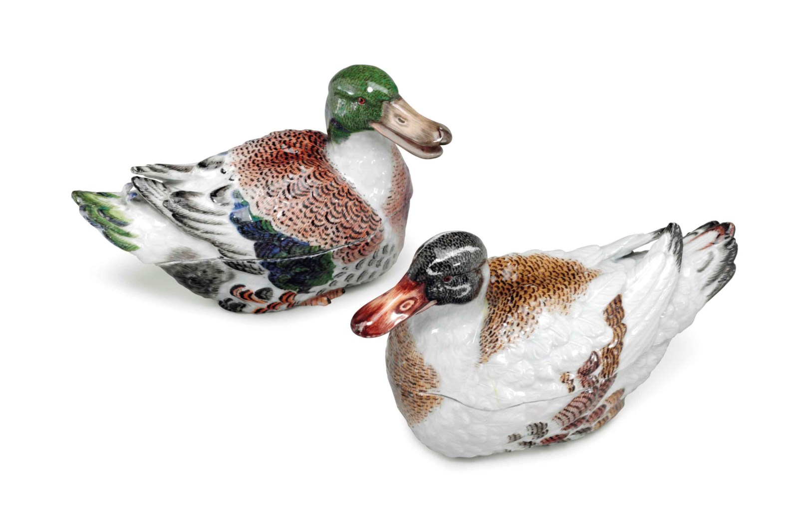 A PAIR OF MEISSEN PORCELAIN DUCK BOXES AND COVERS, THIRD QUARTER 18TH ...