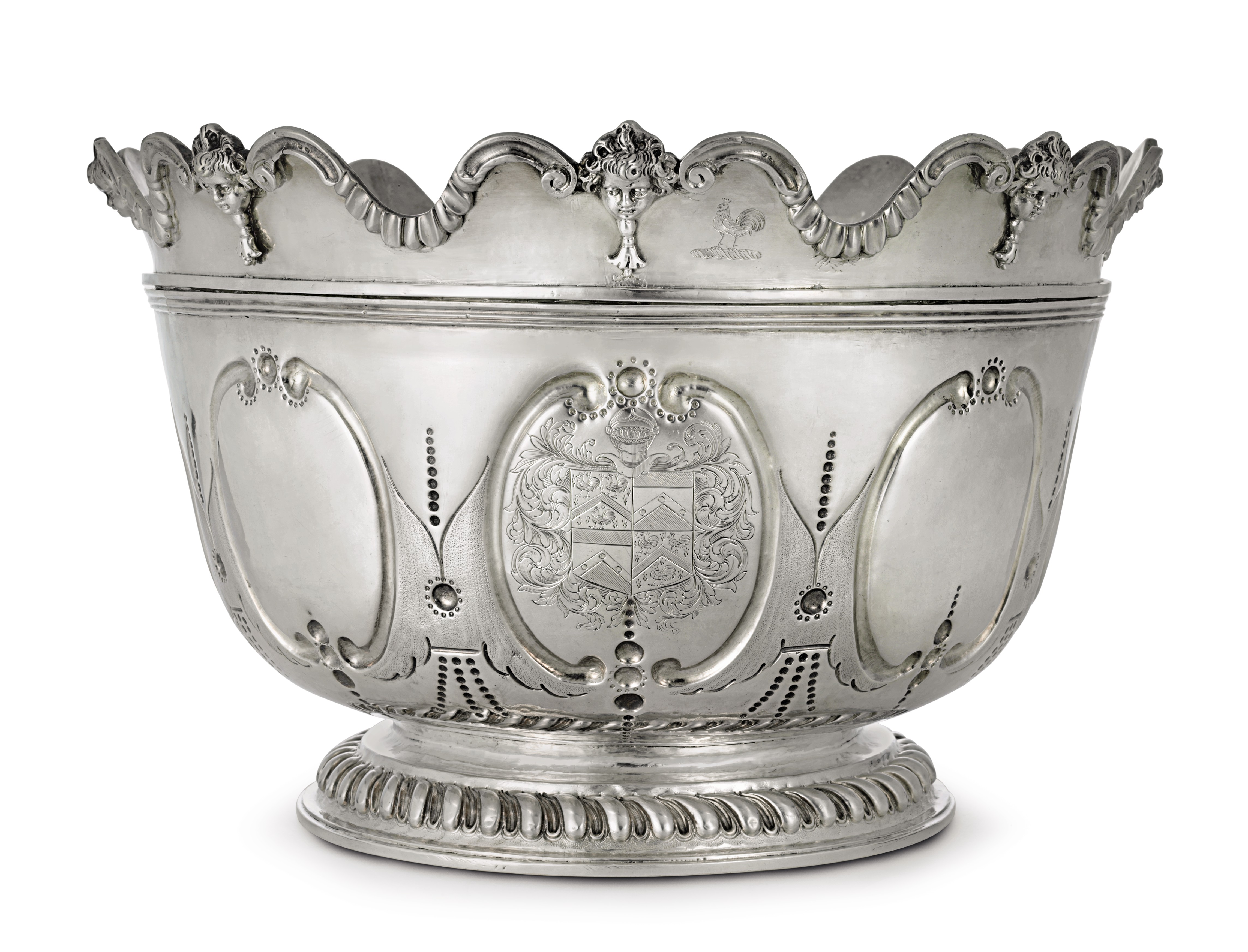 THE COGHILL MONTIETH: A WILLIAM III IRISH SILVER MONTEITH BOWL