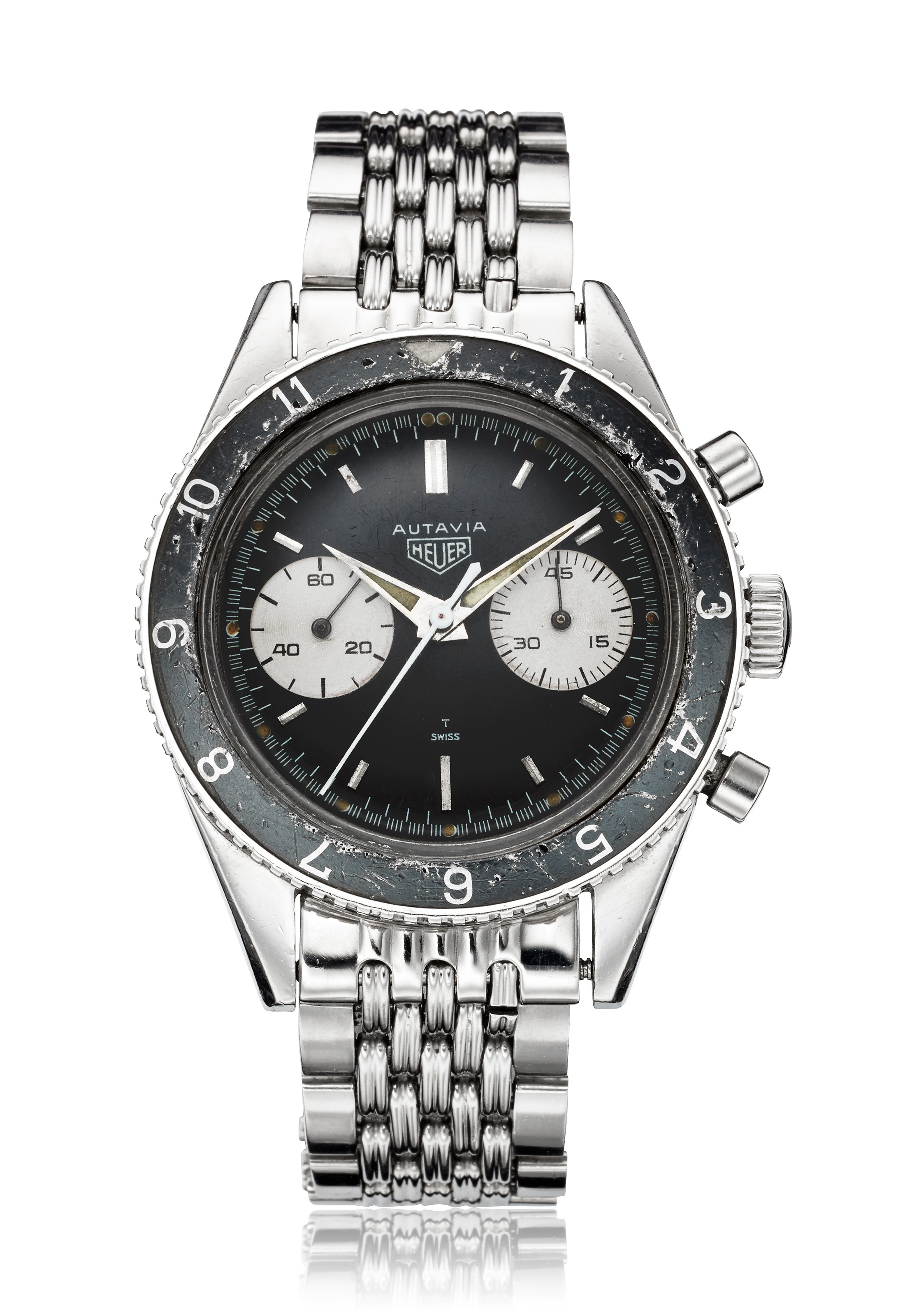 HEUER, AUTAVIA SECOND EXECUTION WITH GAY FRERES BRACELET, REF. 3646 ...