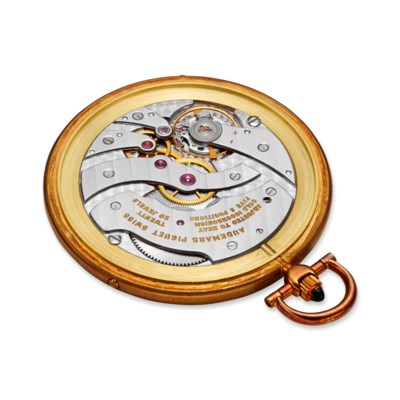 AUDEMARS PIGUET, 18K OPEN-FACE PERPETUAL CALENDAR MOON PHASE POCKET ...