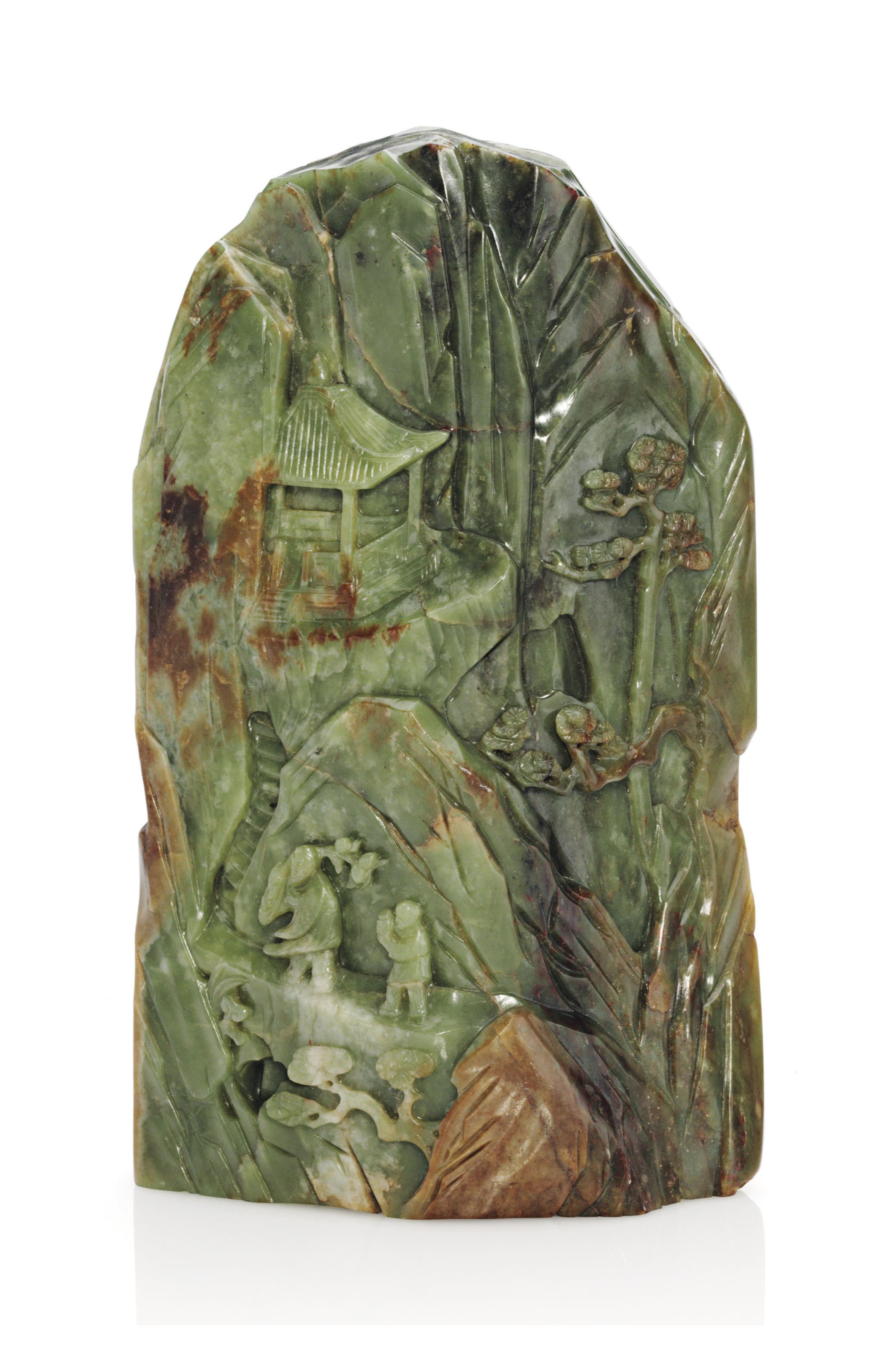 A GREYISH-WHITE AND RUSSET JADE VASE AND COVER, 18TH-19TH CENTURY ...