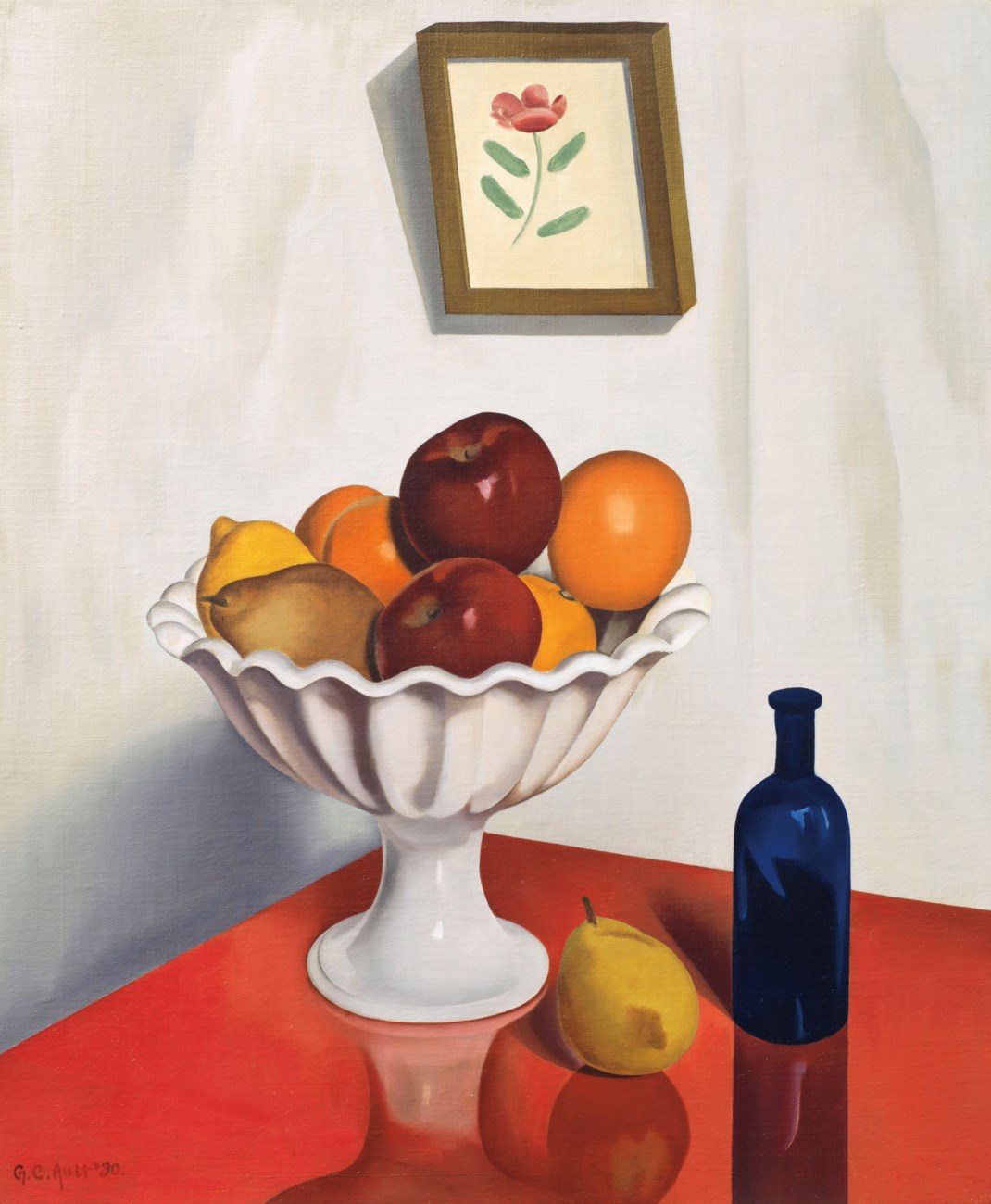George Copeland Ault (1891-1948), Fruit Bowl on Red Oilcloth | Christie's