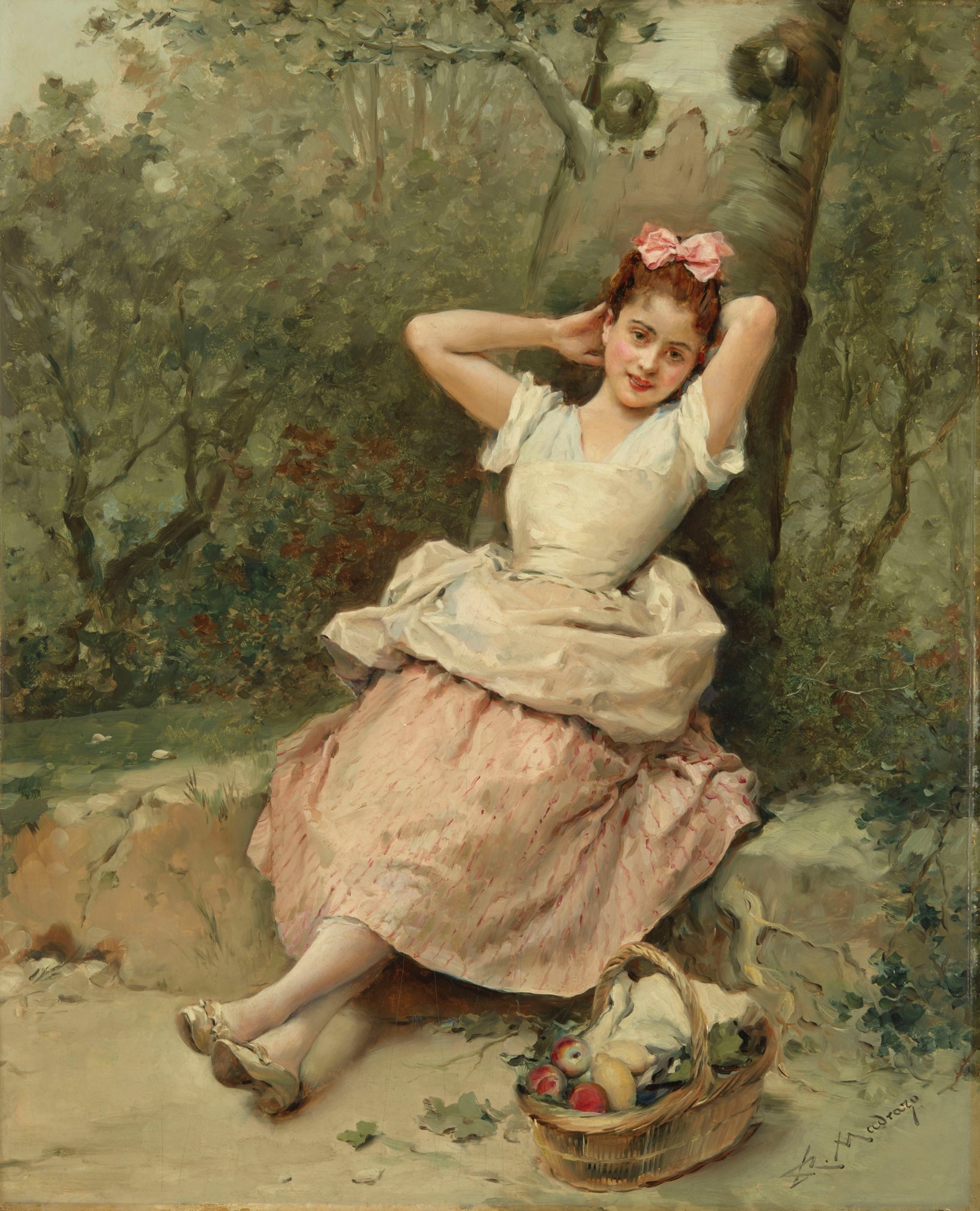 RAIMUNDO DE MADRAZO Y GARRETA (ROME 1841-1920 VERSAILLES), Jeune fille ...