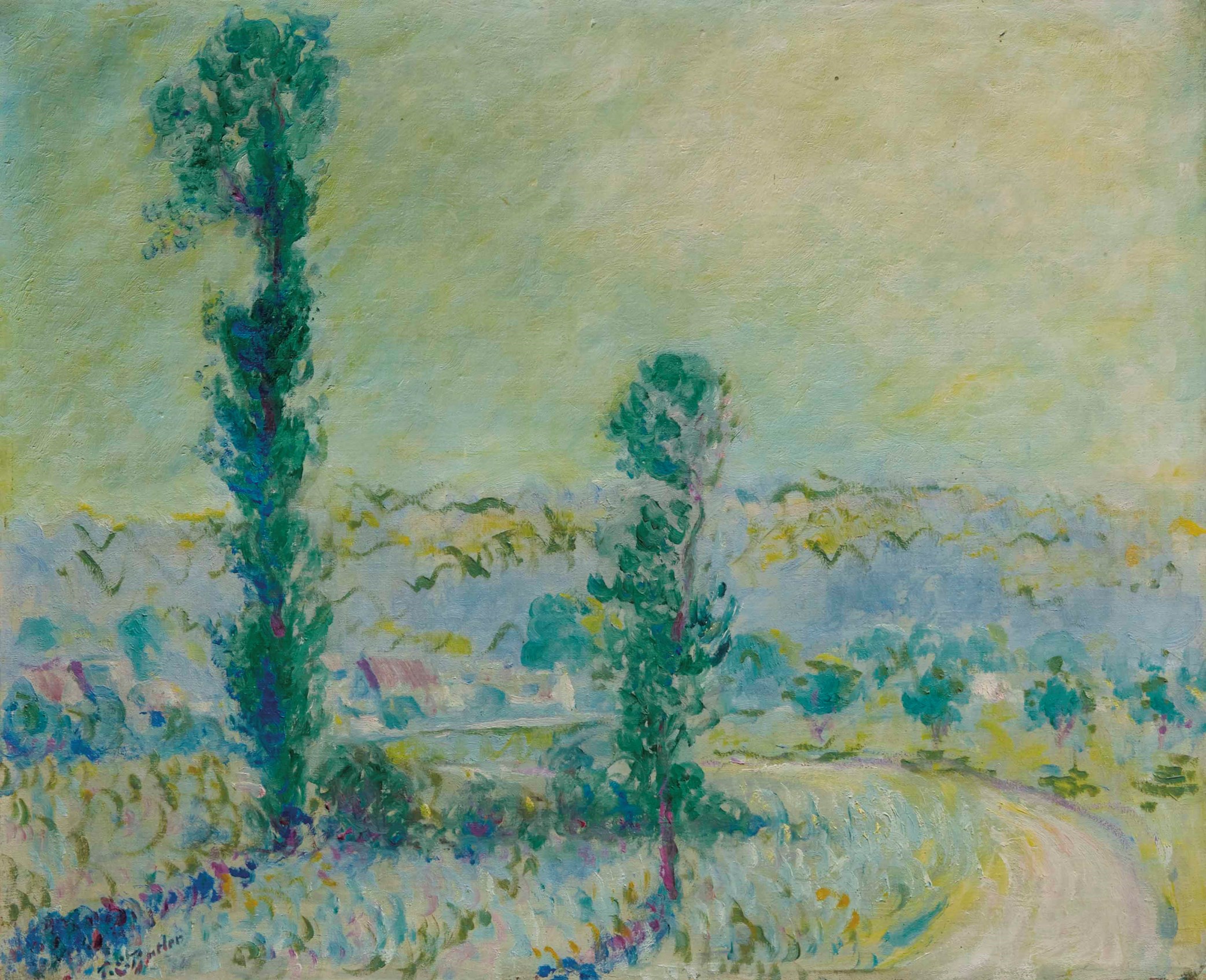Theodore Earl Butler (1861-1936), Un petit chemin à Giverny par Vernon ...