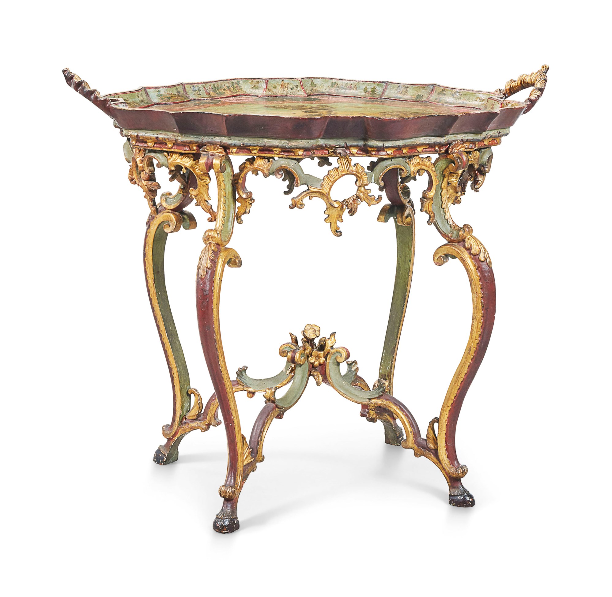 TABLE EN CABARET D'EPOQUE ROCOCO, VENISE, MILIEU DU XVIIIe SIECLE ...