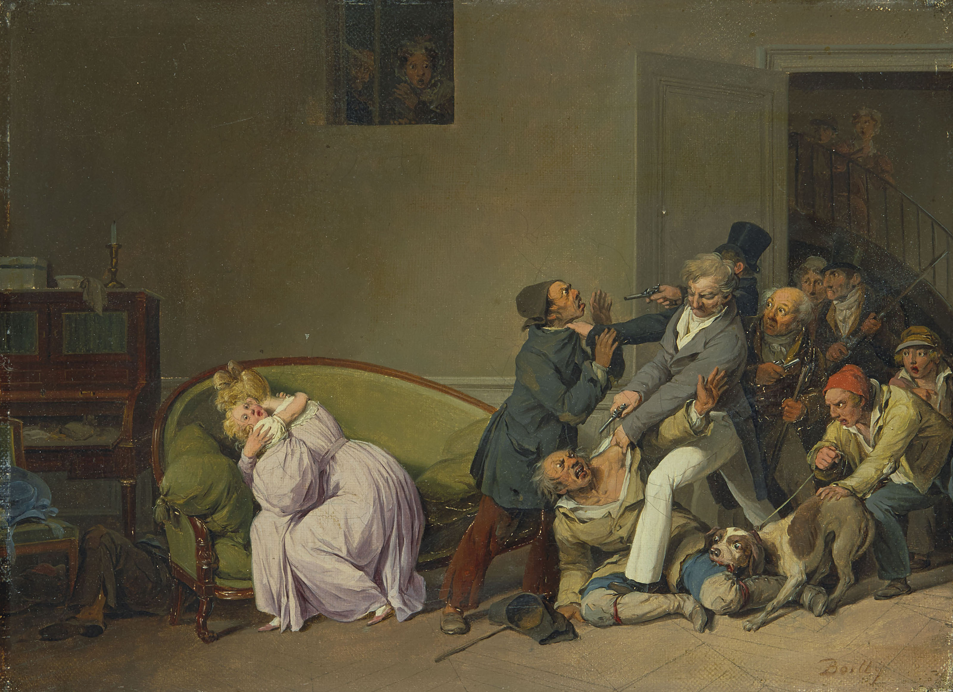 LOUIS-LÉOPOLD BOILLY (LA BASSÉE 1761-1845 PARIS) , Scènes de voleurs ...