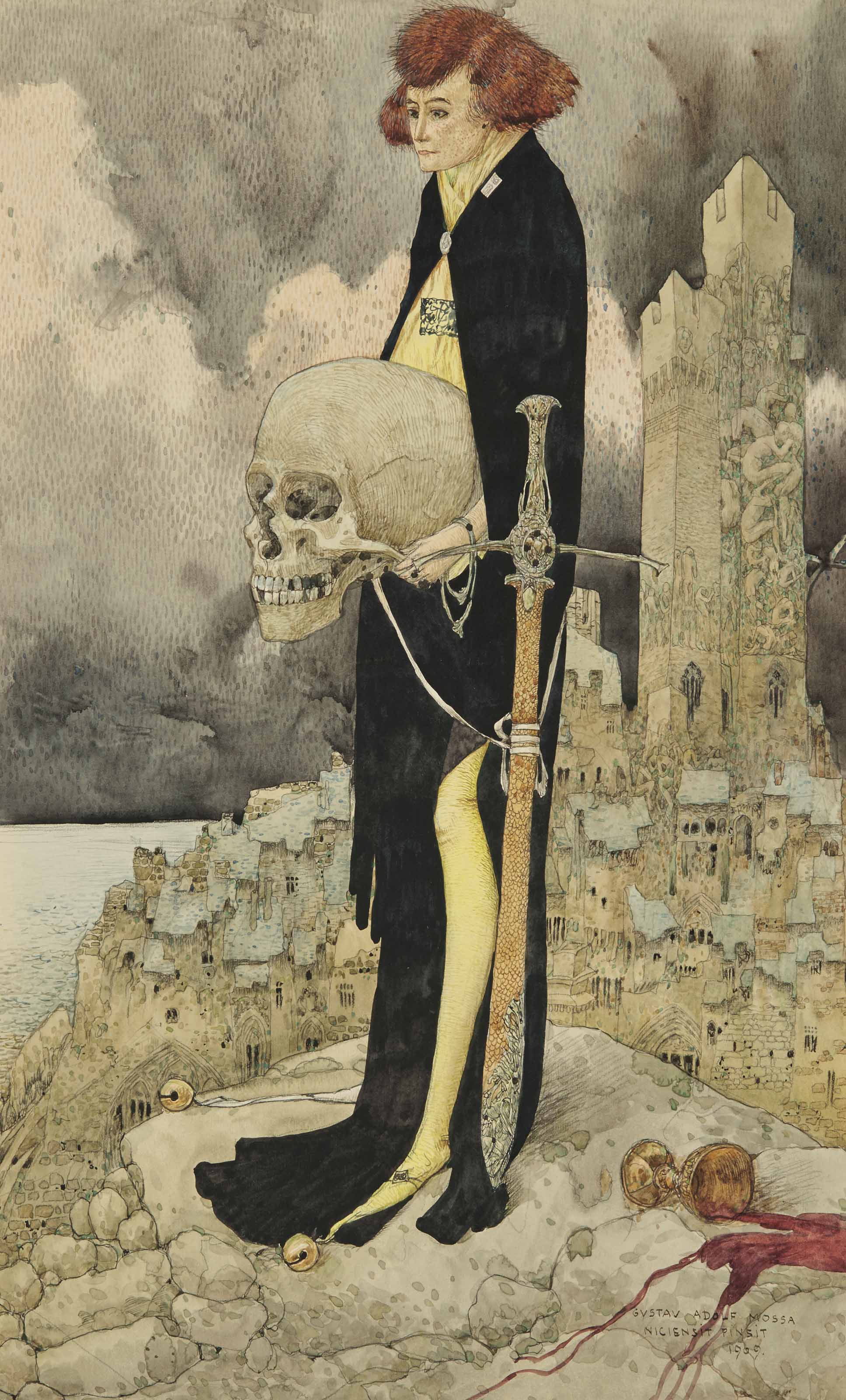 GUSTAV ADOLF MOSSA (NICE 1883-1971) , Hamlet et le Crâne | Christie's