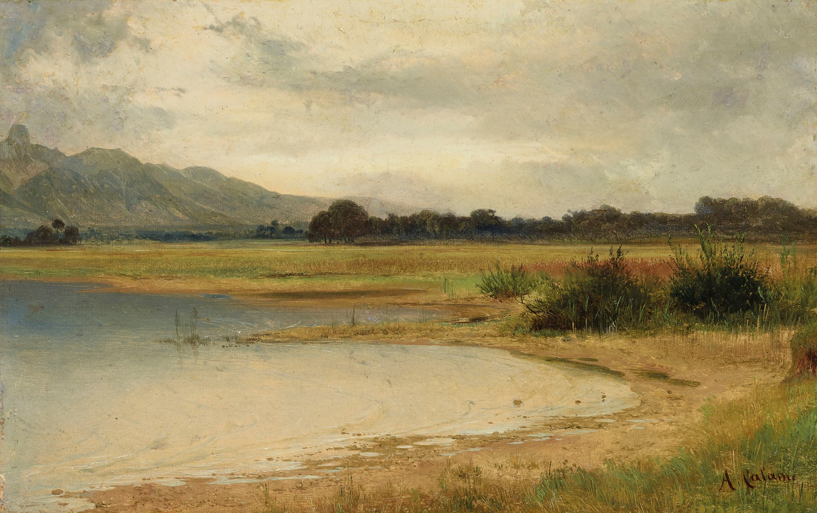 ALEXANDRE CALAME (1810-1864), Bords du lac de Thoune, um 1849 (Blick ...