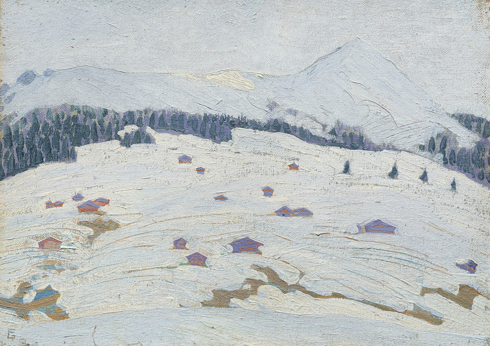 ERNST SAMUEL GEIGER (1876-1965) , Winterlandschaft bei Lauenen, um 1906 ...
