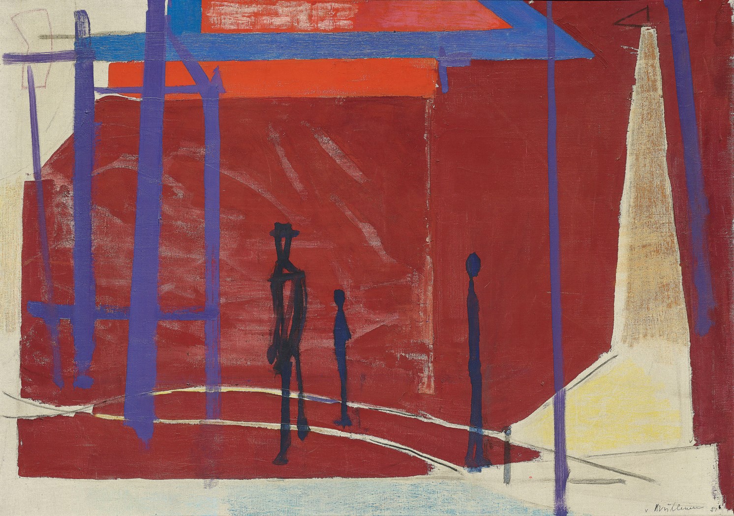 MAX RUDOLF VON MÜHLENEN (1903-1971), Menschen auf einer Brücke, 1951 ...