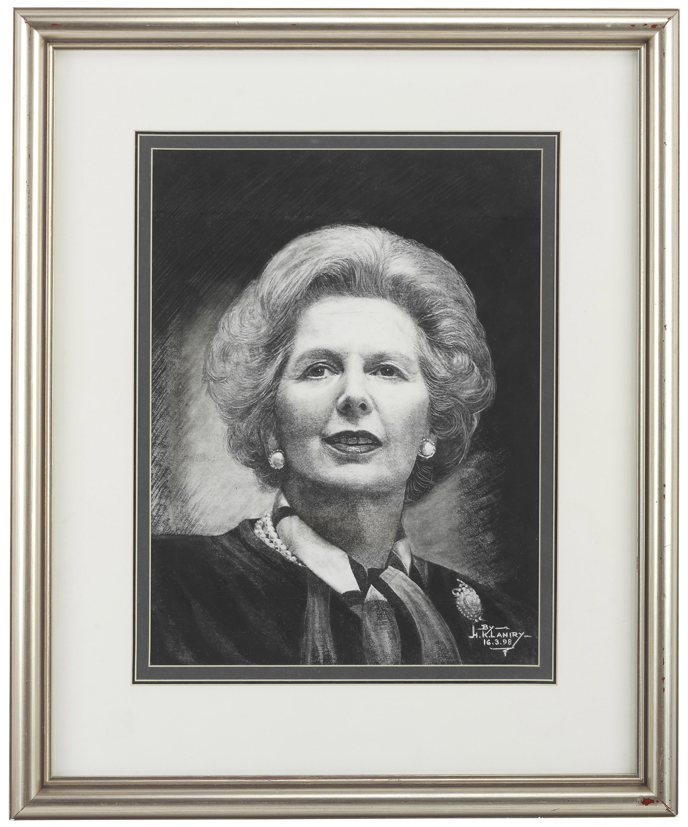 A. C. Danes (British, 20th Century), Portrait of Margaret Thatcher ...