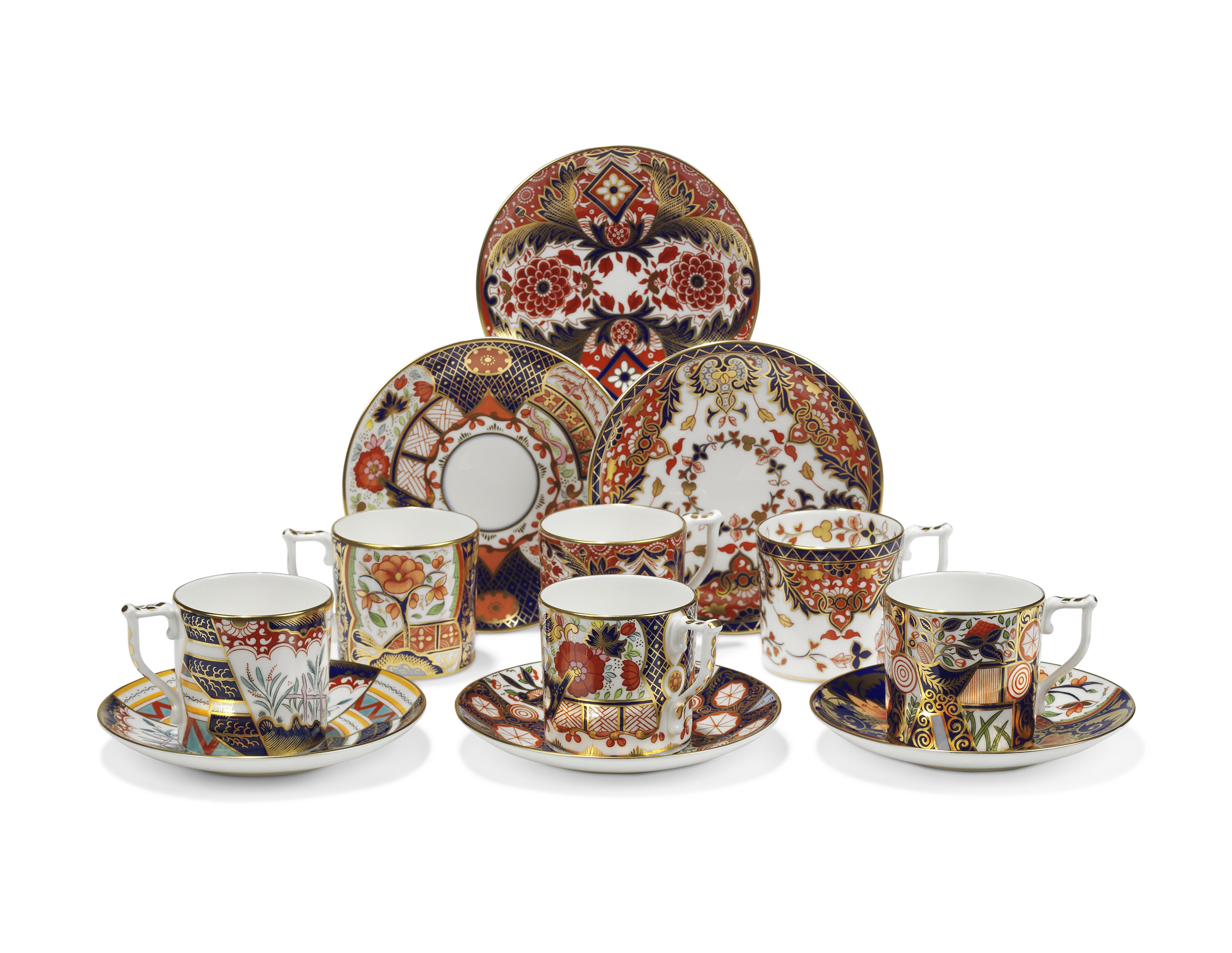 A ROYAL CROWN DERBY PORCELAIN PART COFFEE-SERVICE, LATE 20TH CENTURY ...