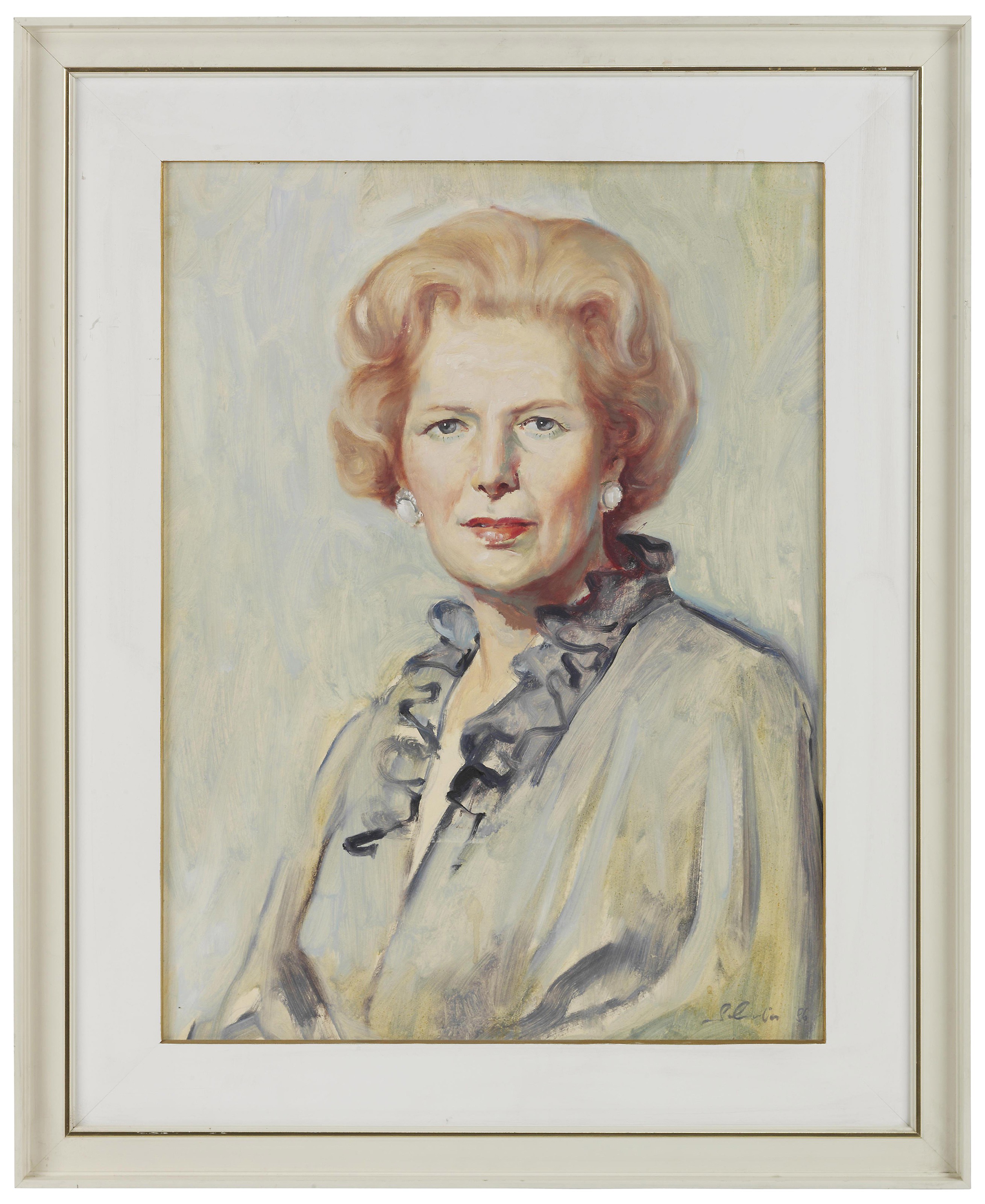 English School, 20th Century, Portrait of Mrs Thatcher (1925-2013 ...