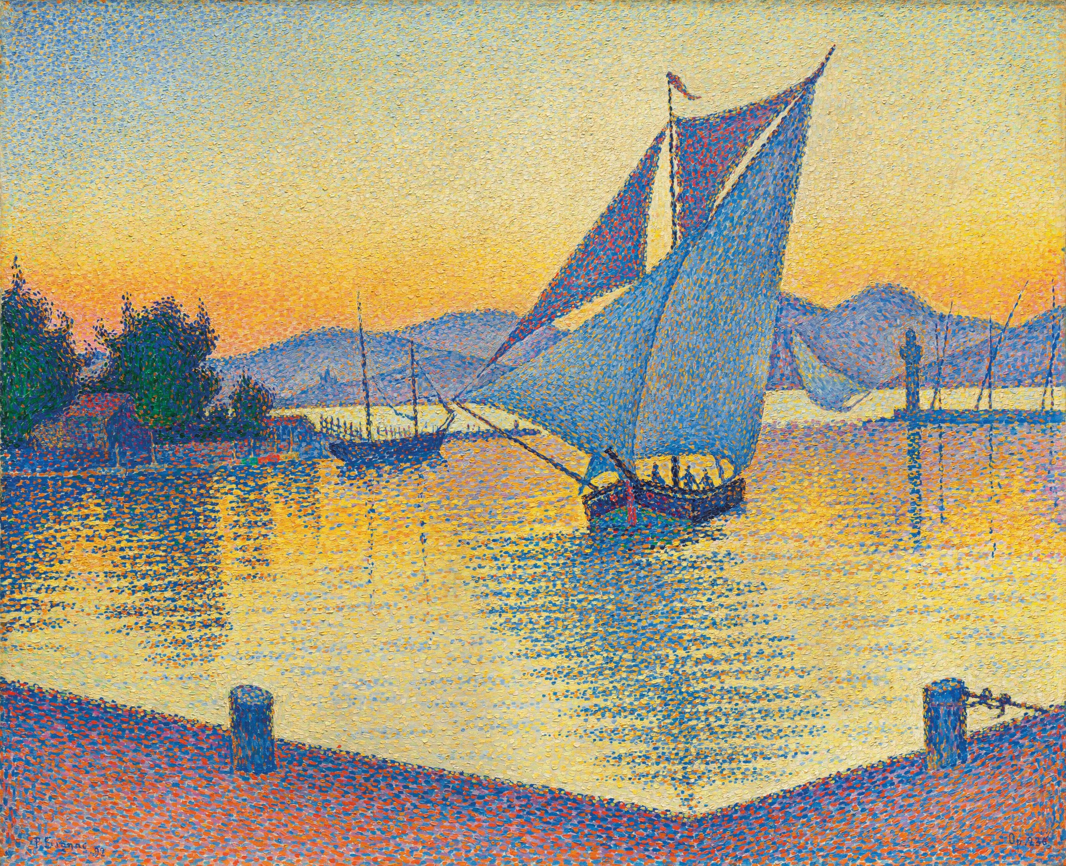 Paul Signac (1863-1935), Le Port au soleil couchant, Opus 236 (Saint ...