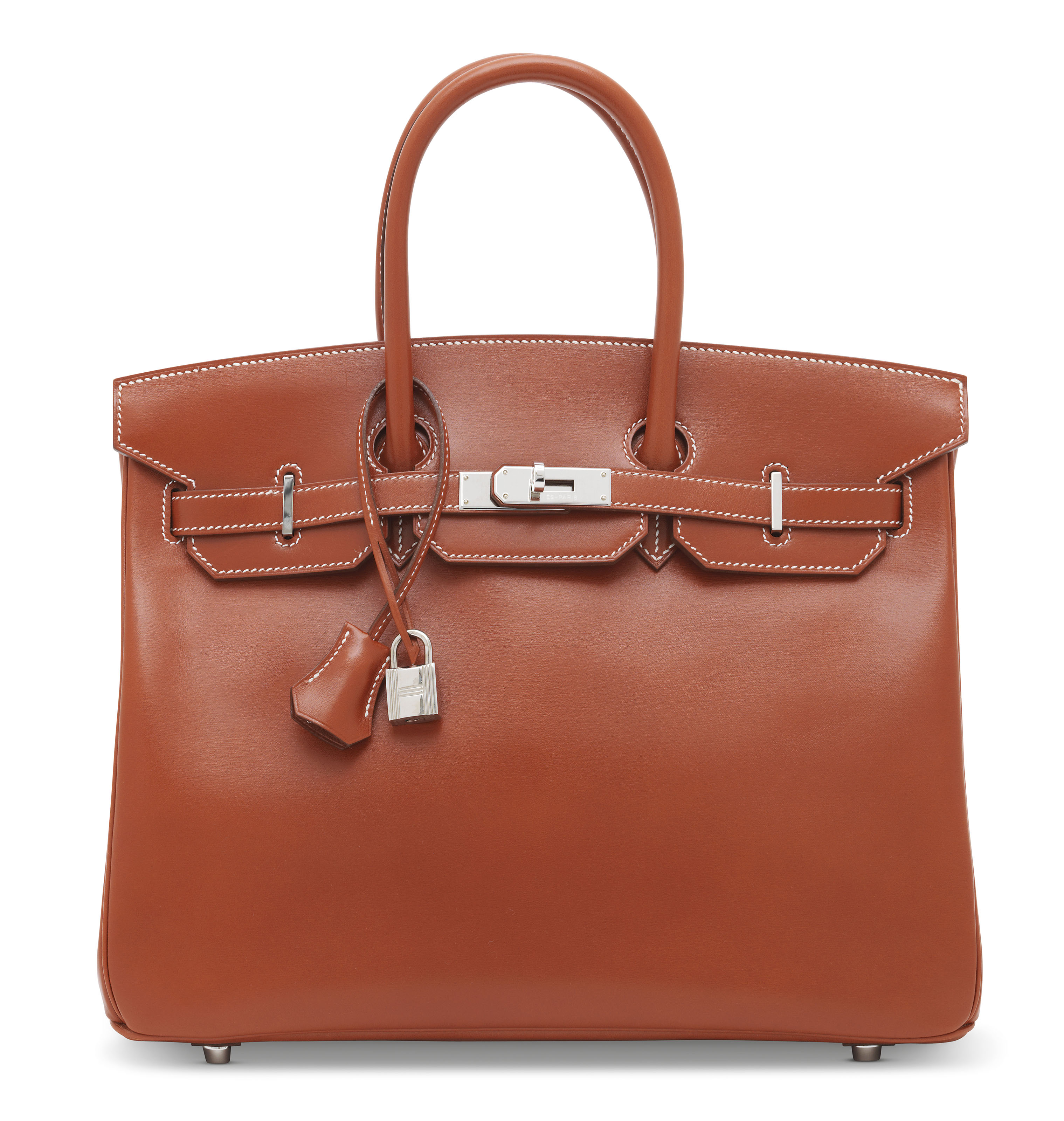 A BRIQUE CALF BOX LEATHER BIRKIN 35 WITH PALLADIUM HARDWARE
