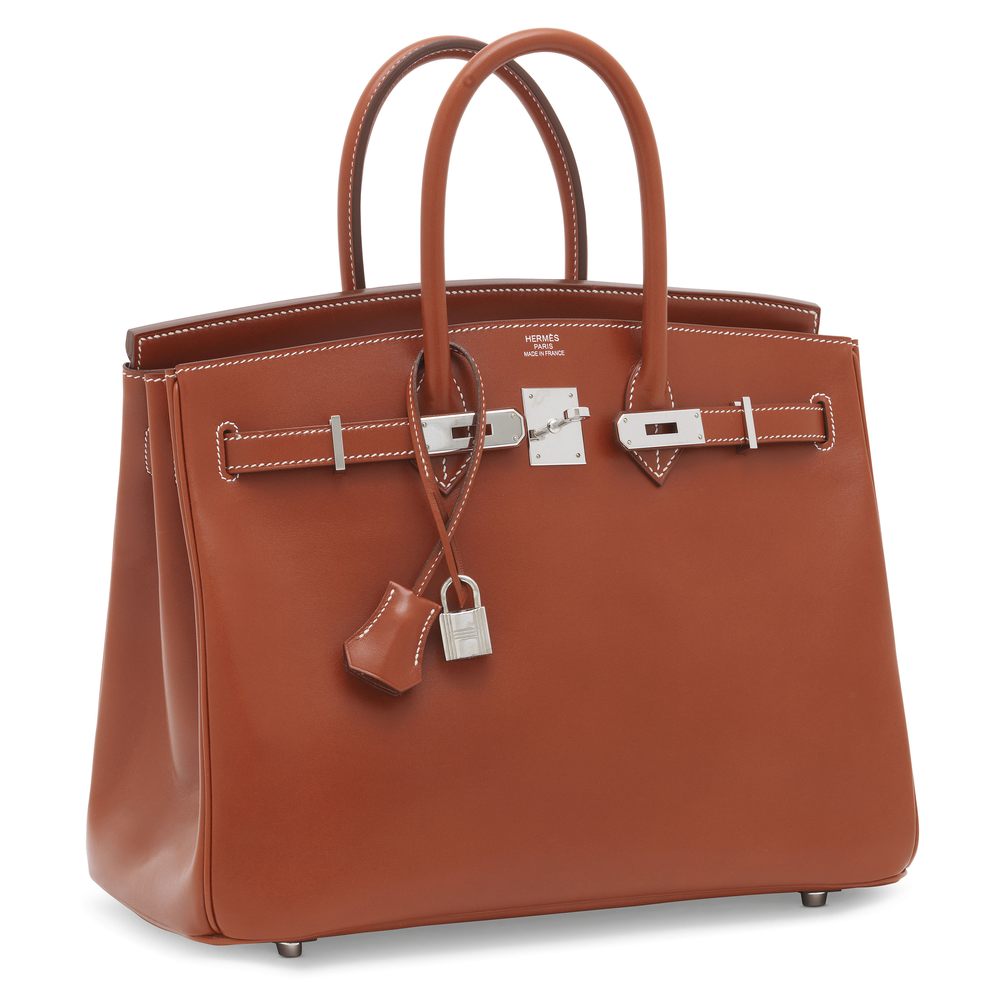A BRIQUE CALF BOX LEATHER BIRKIN 35 WITH PALLADIUM HARDWARE