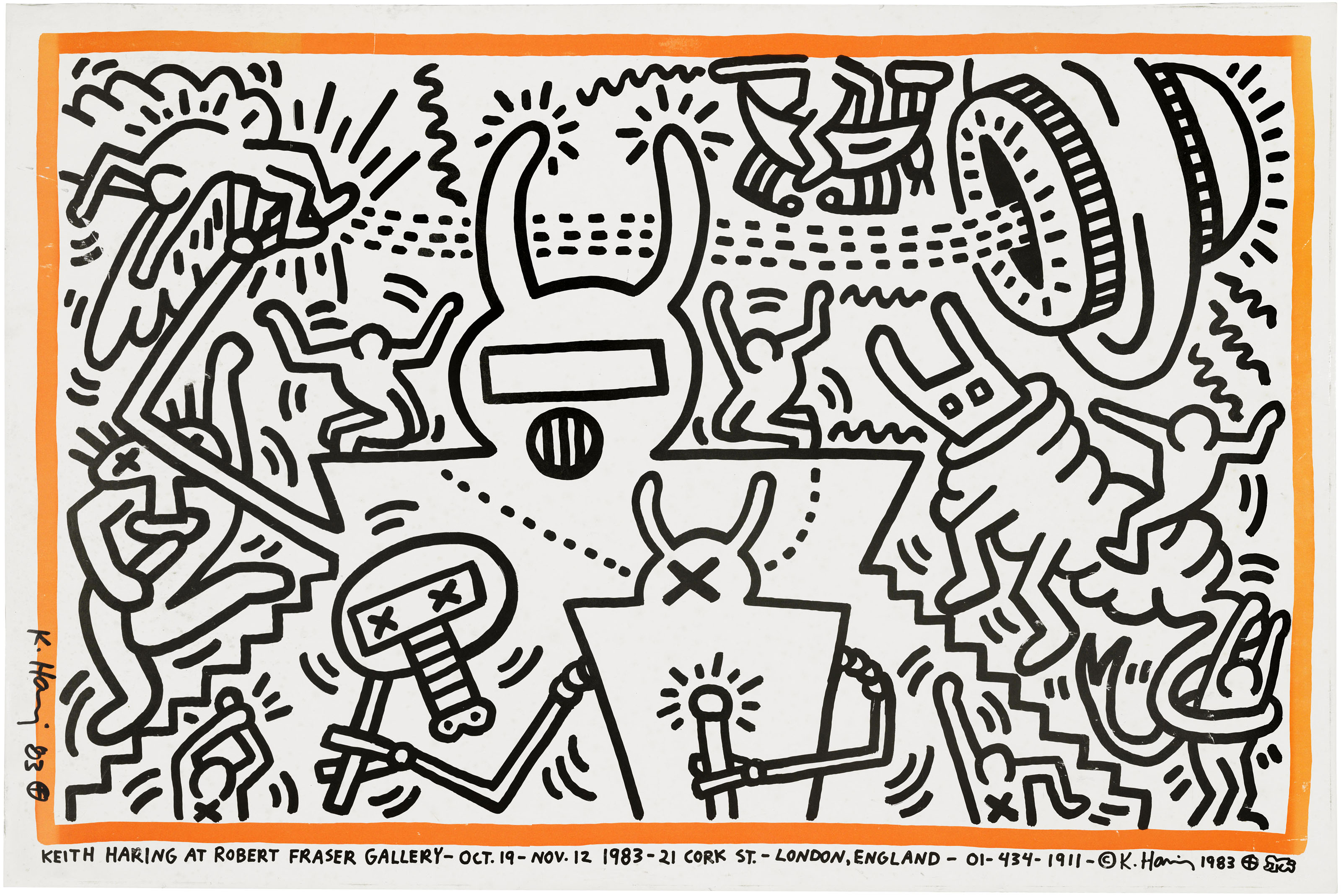 KEITH HARING (1958-1990), Keith Haring at Robert Fraser Gallery 19th ...