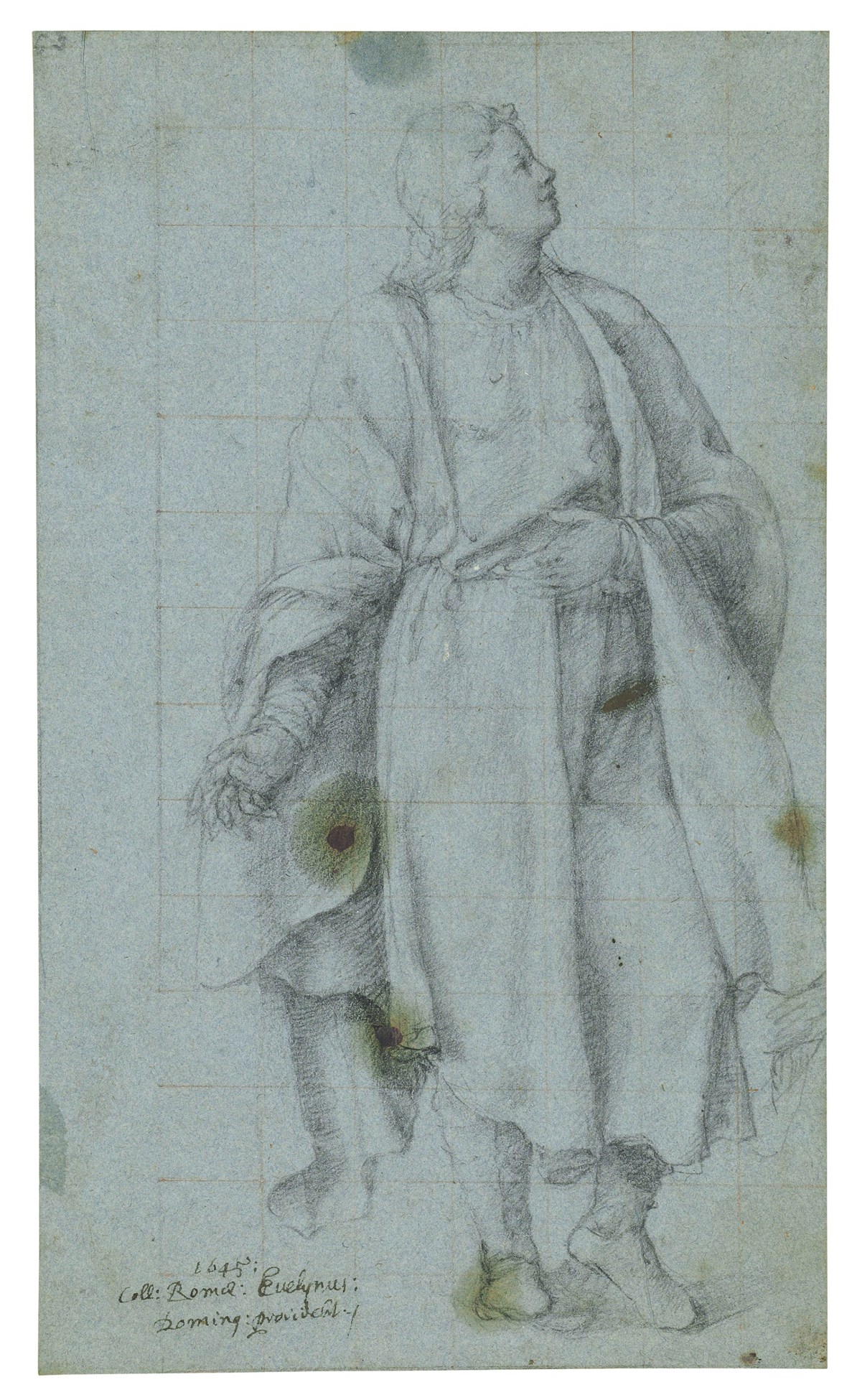 Roman or Bolognese School, Late 16th Century, Study of a standing man ...