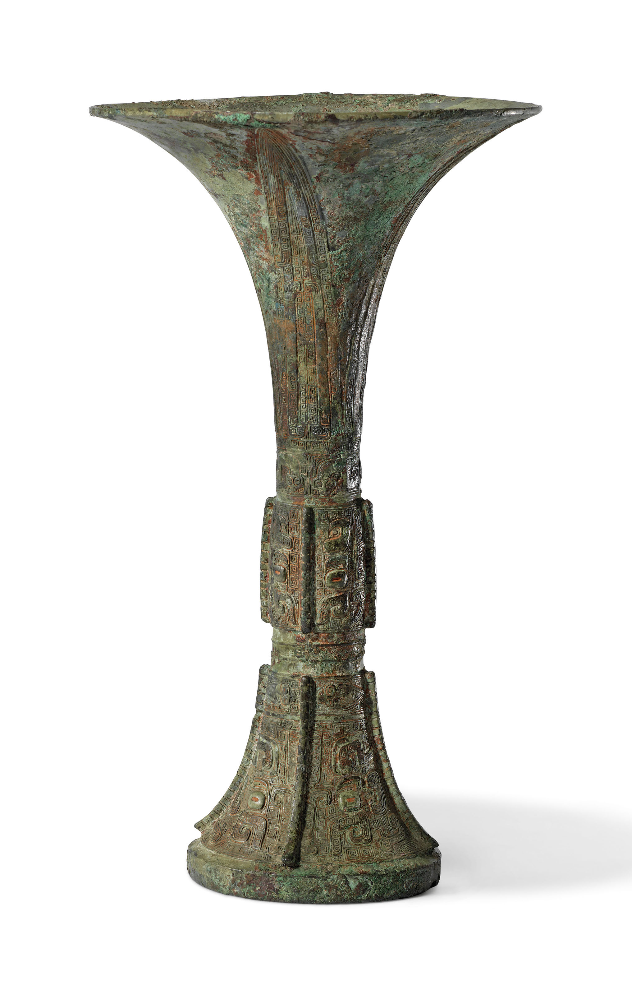 A BRONZE RITUAL WINE VESSEL, GU