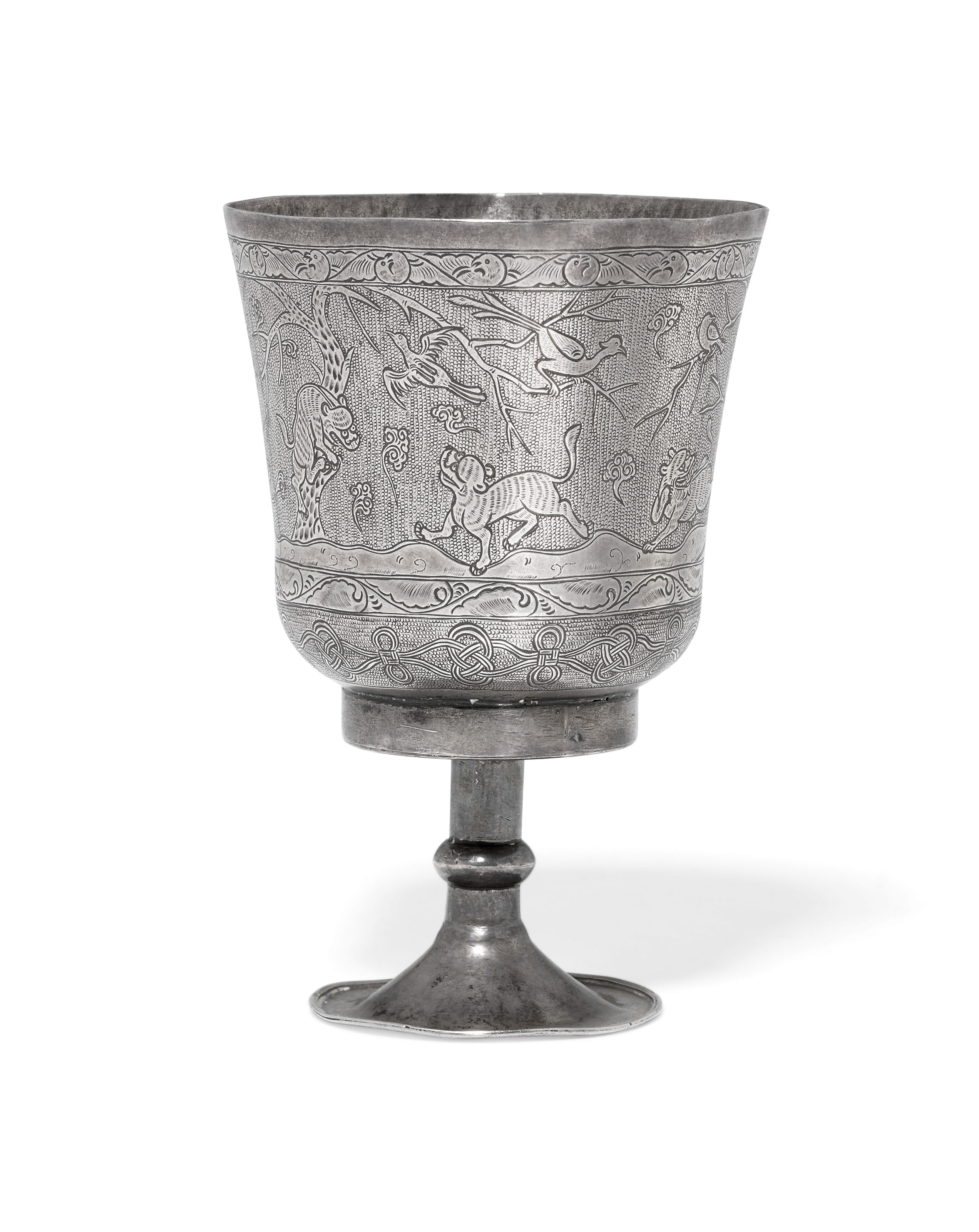 A SILVER STEM CUP