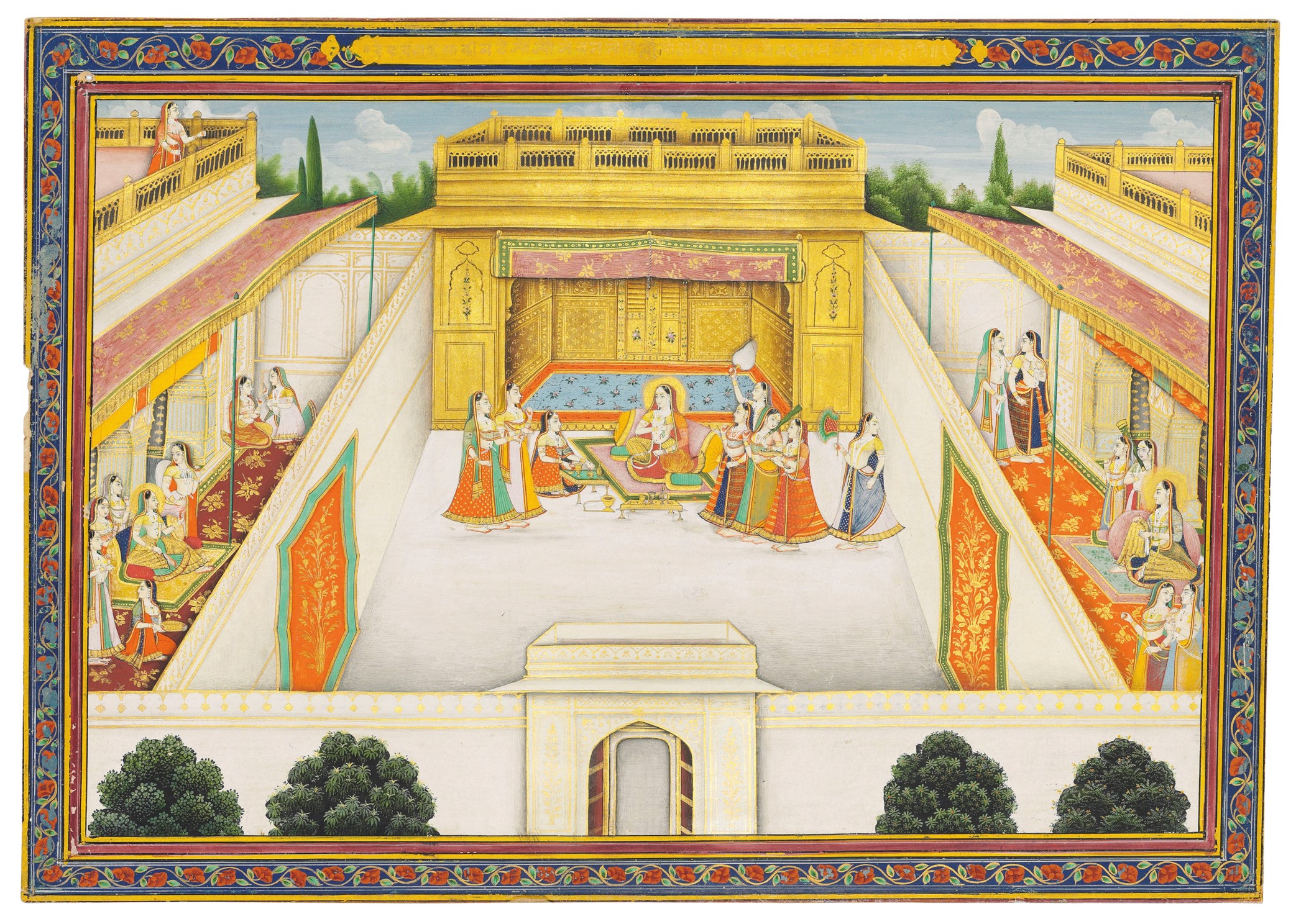 A ZENANA SCENE, JAIPUR, RAJASTHAN, NORTH WEST INDIA, CIRCA 1800 ...