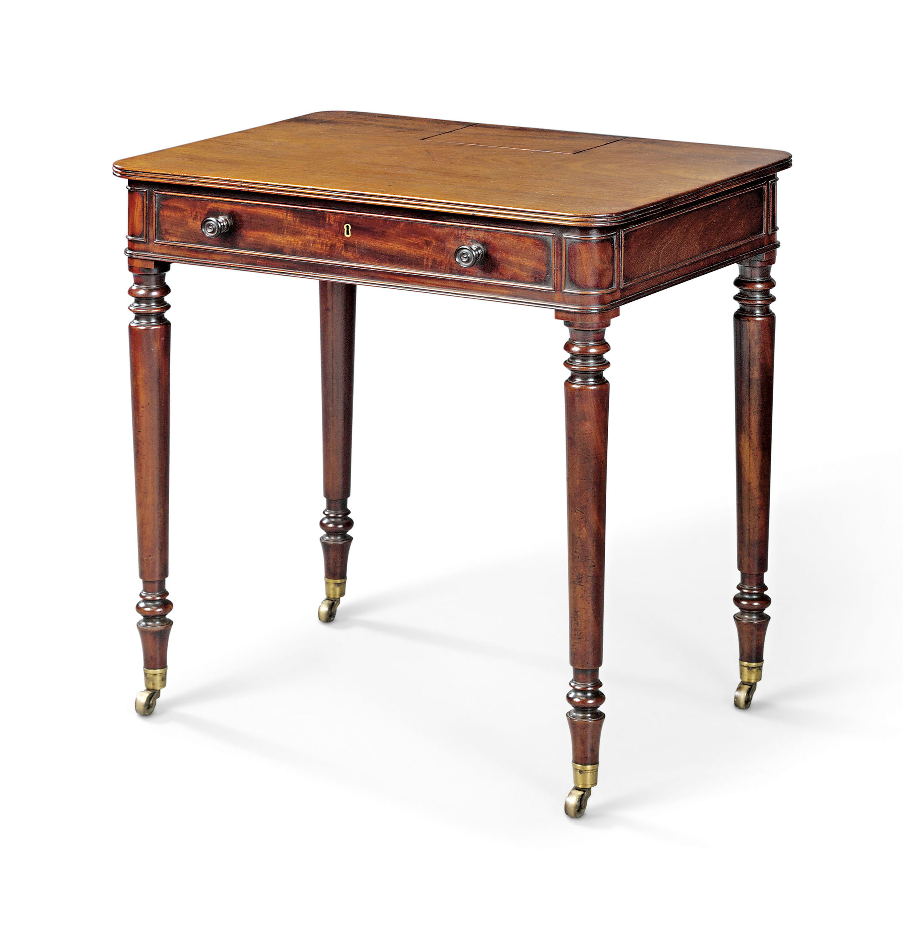 A REGENCY MAHOGANY CHAMBER TABLE