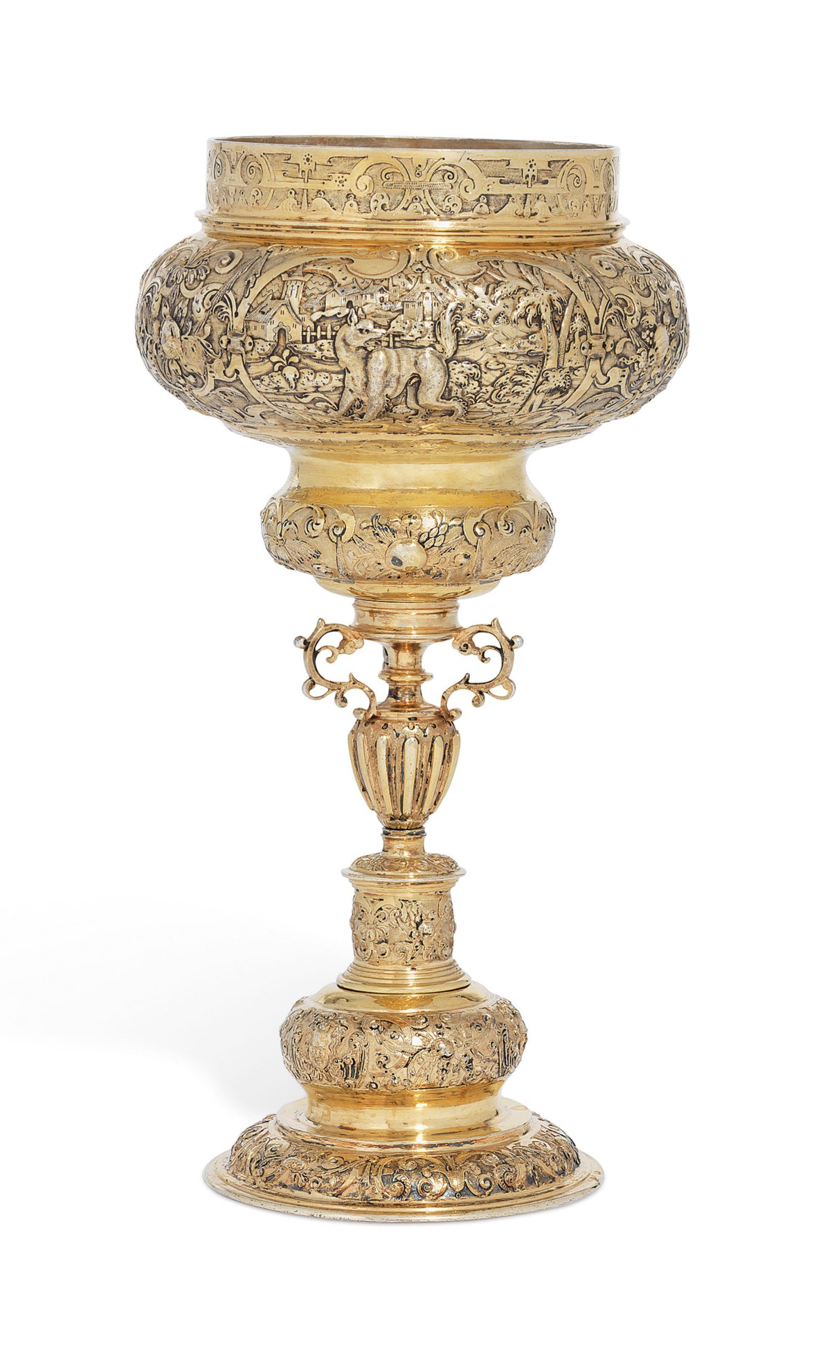 A GERMAN SILVER-GILT CUP, MARK OF MELCHIOR BAIR, AUGSBURG, 1602-1606 ...