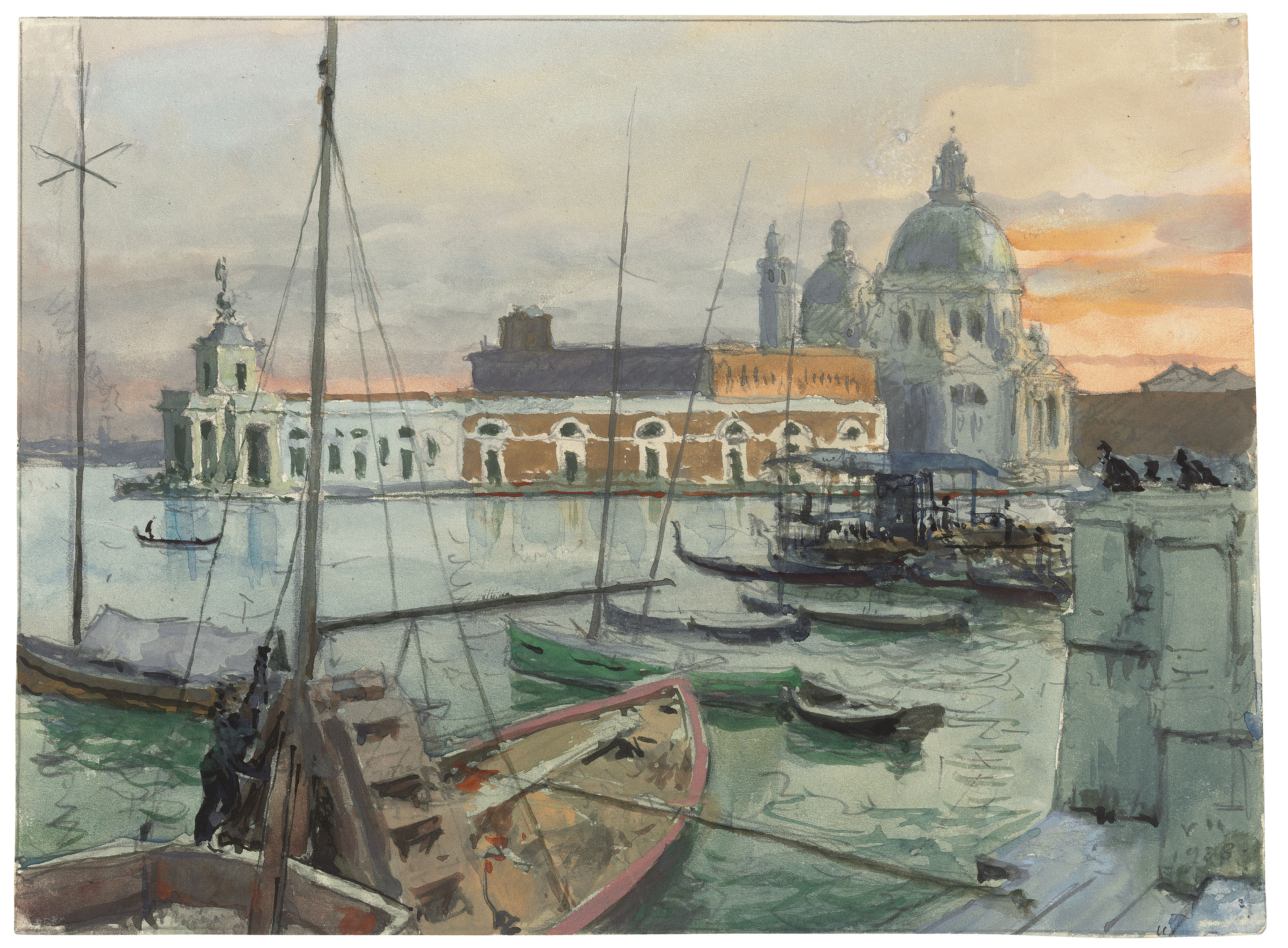 Alexandre Benois (1870-1960) , Venice at dusk; and The garden at ...