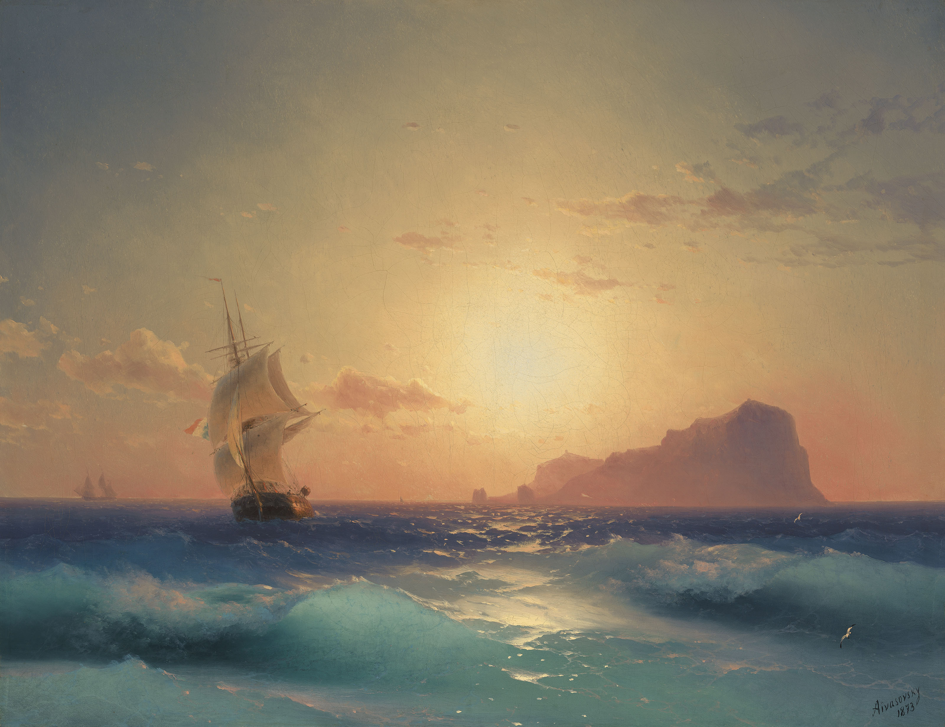 Ivan Aivazovsky (1817-1900) , Sunset over Ischia | Christie's