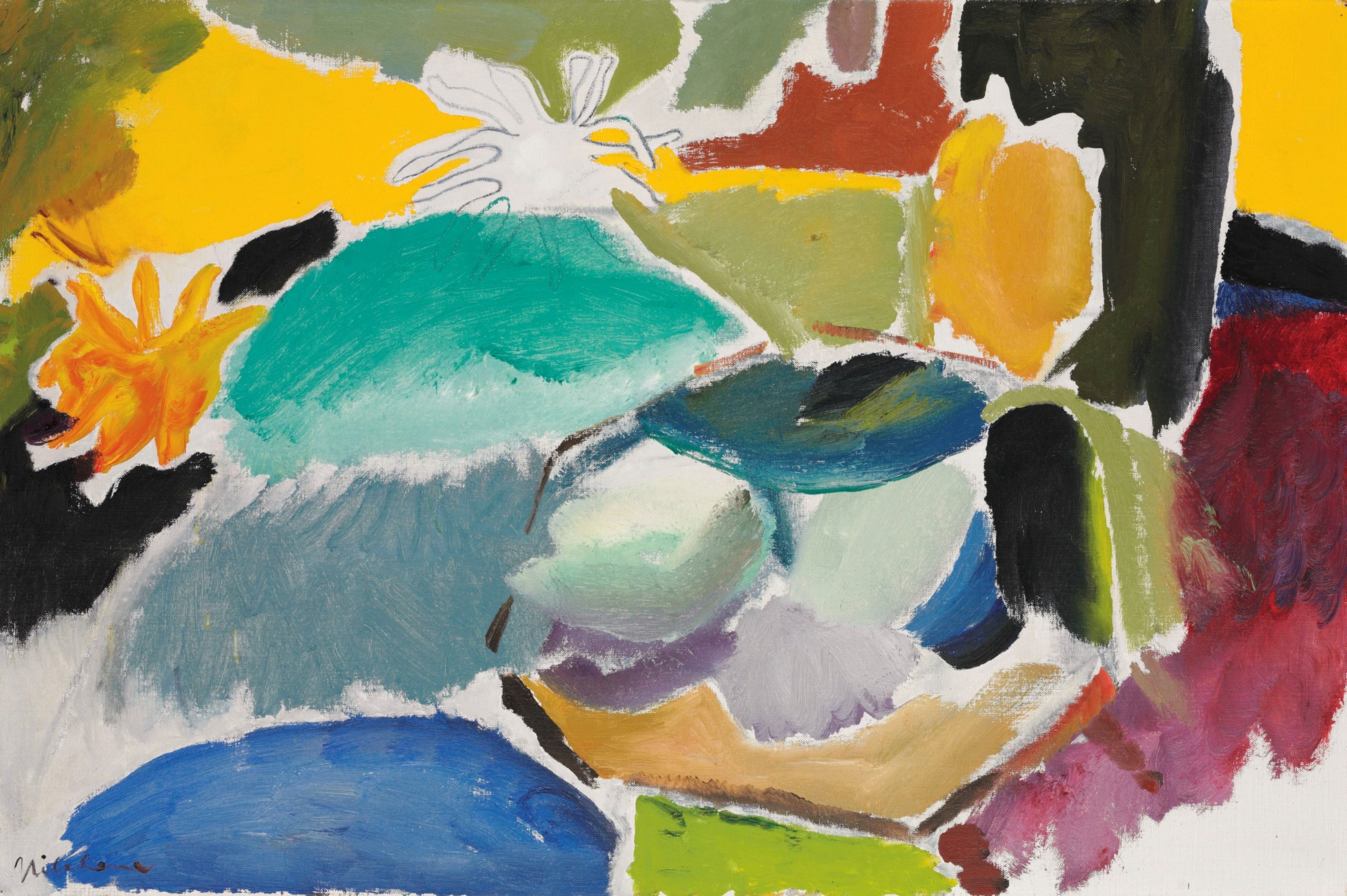 Ivon Hitchens (1893-1979), White Star Dahlia, Yellow and Green | Christie's